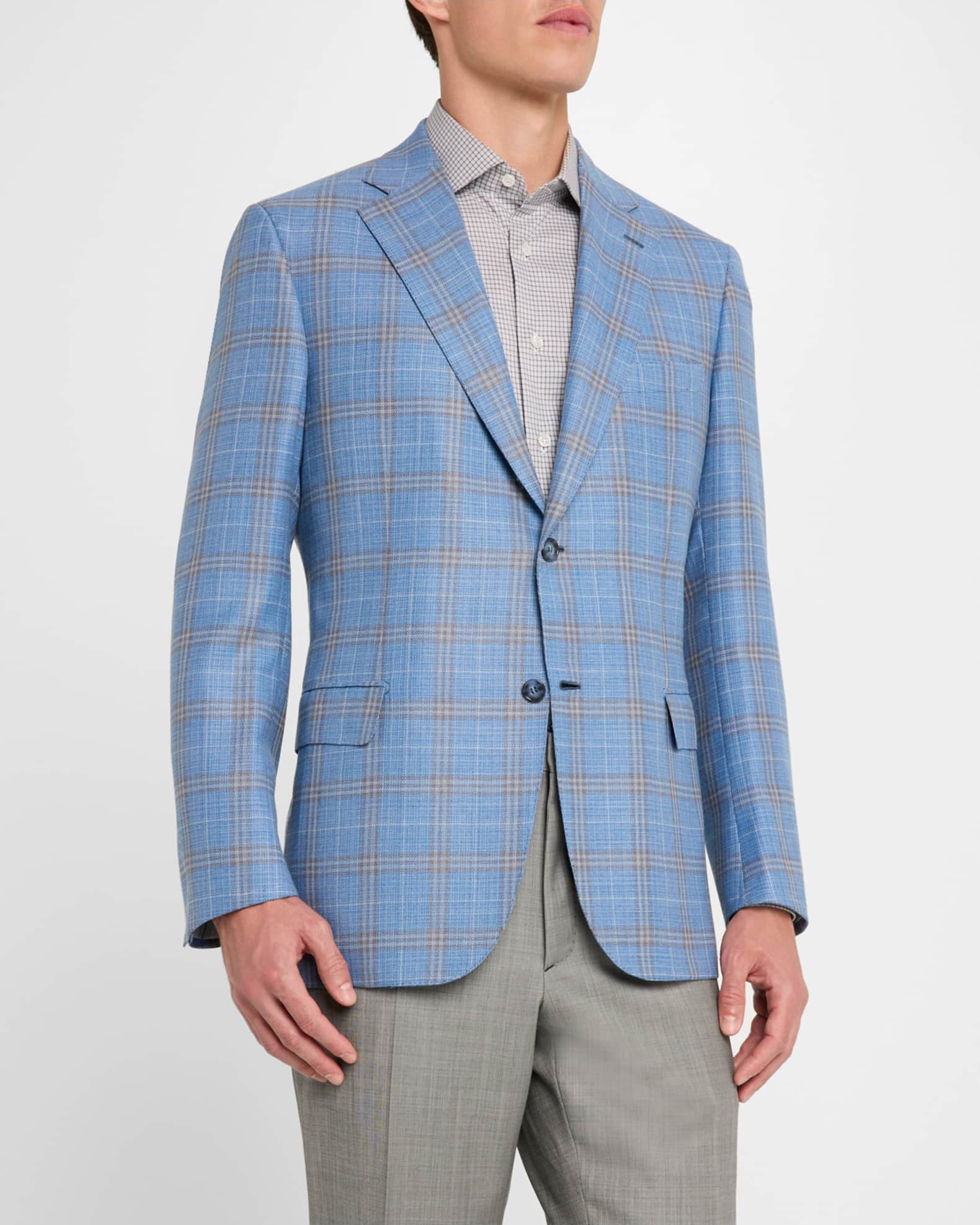 Brioni Men's Wool Plaid Sport Coat | Neiman Marcus