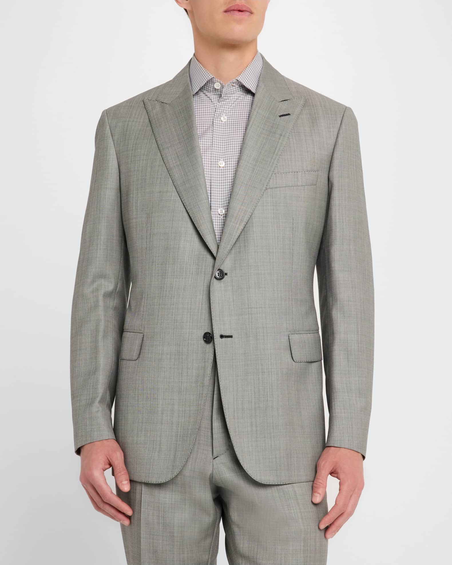 Brioni Men's Wool Sharkskin Suit | Neiman Marcus