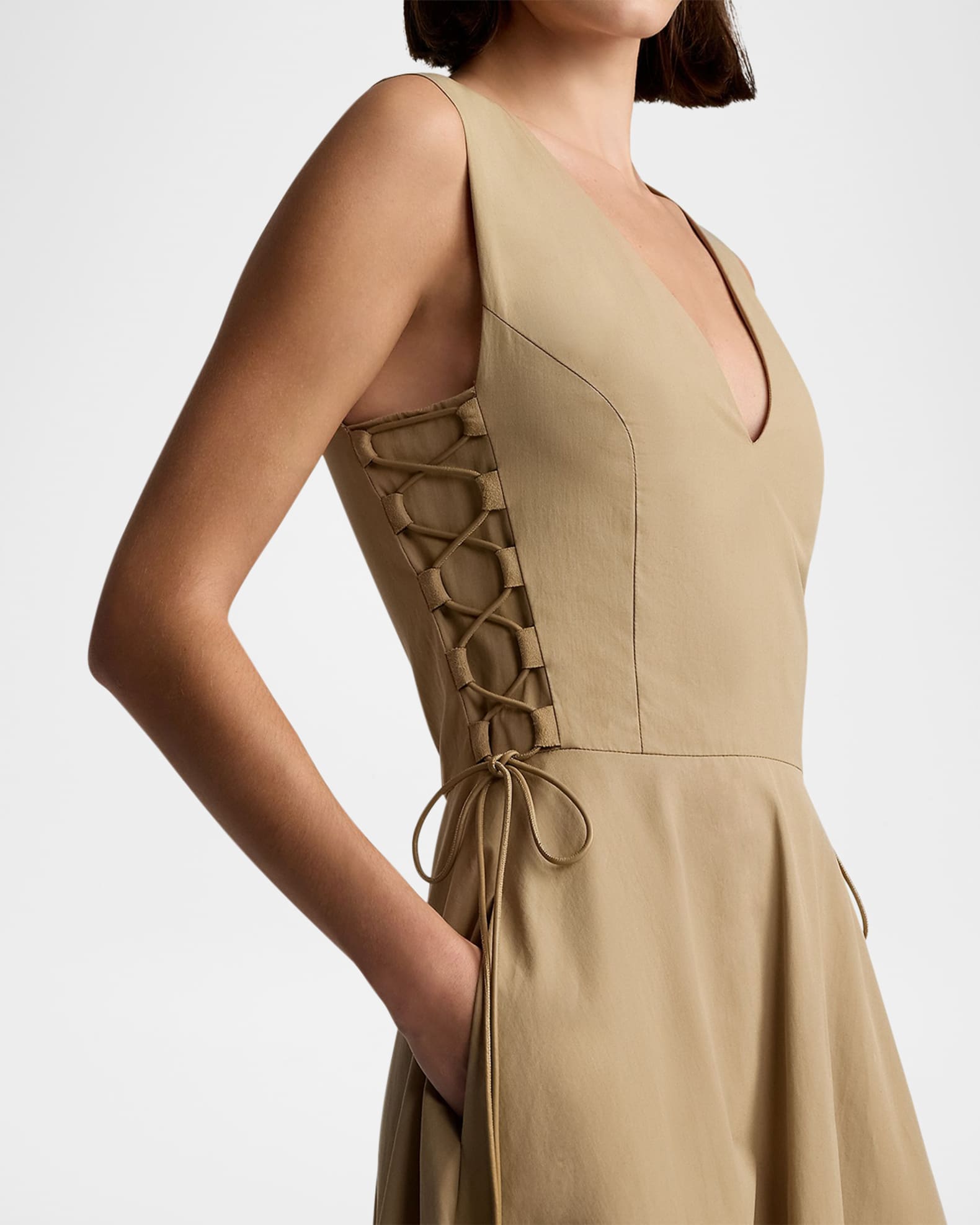 Ralph Lauren Collection Renna Cotton Gabardine Day Dress | Neiman Marcus