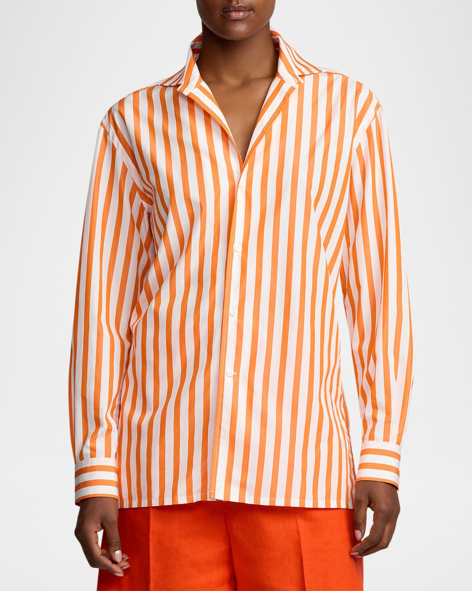 Ralph Lauren Collection Capri Relaxed Fit Striped Cotton Shirt | Neiman ...