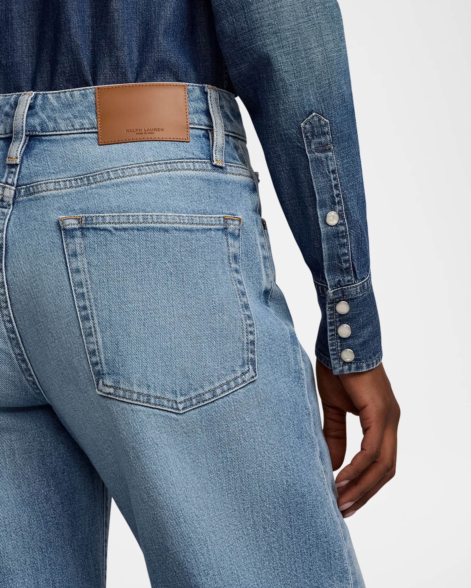 Ralph Lauren Collection Mercer Relaxed Wide-Leg Jeans | Neiman Marcus