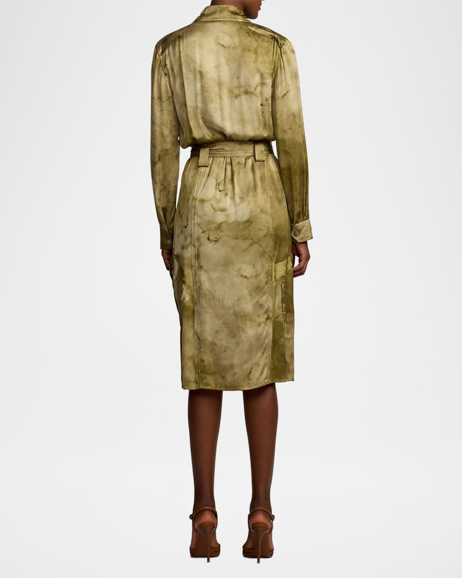 Ralph Lauren Collection Bernadette Print Charmeuse Day Dress | Neiman ...