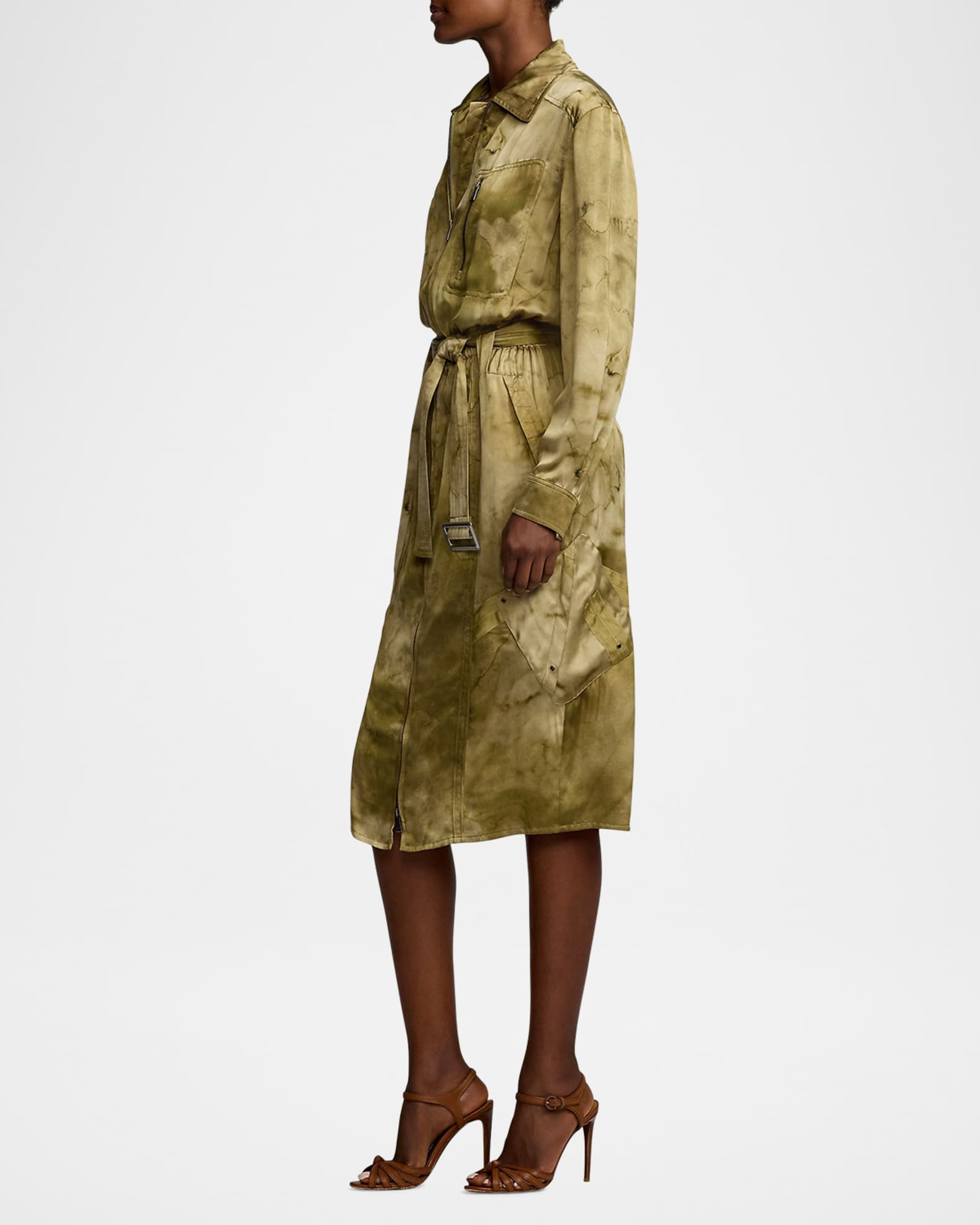 Ralph Lauren Collection Bernadette Print Charmeuse Day Dress | Neiman ...