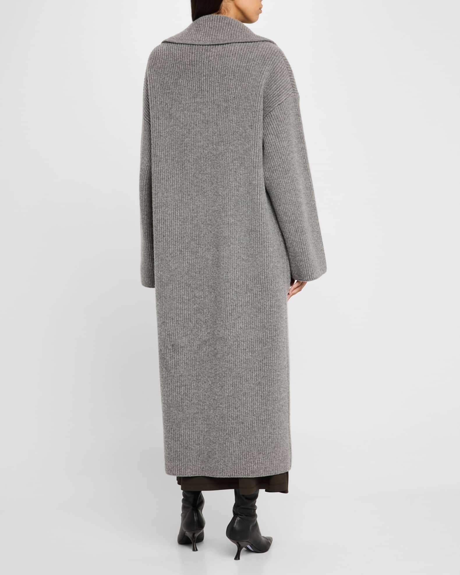 Toteme Long Ribbed Wool Cardigan Coat | Neiman Marcus