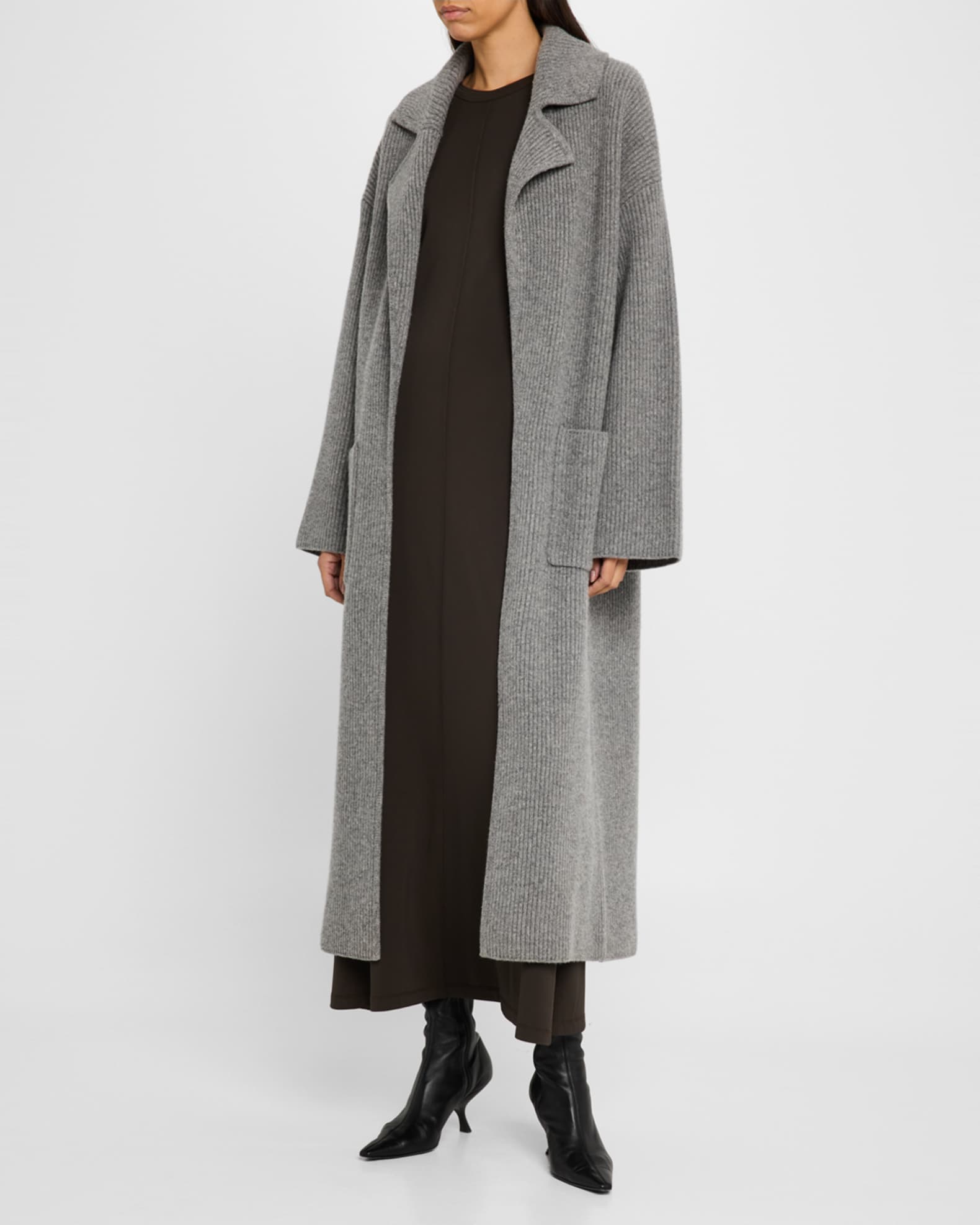 Toteme Long Ribbed Wool Cardigan Coat | Neiman Marcus