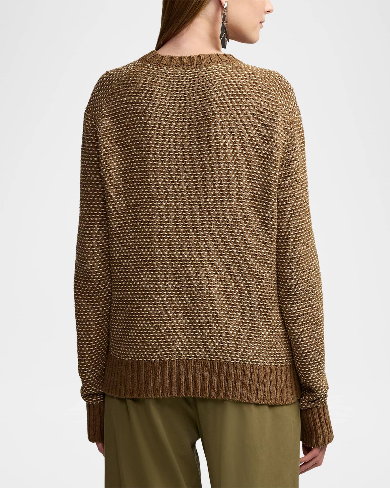 Ralph Lauren Collection Silk Birdseye Crewneck Sweater | Neiman Marcus