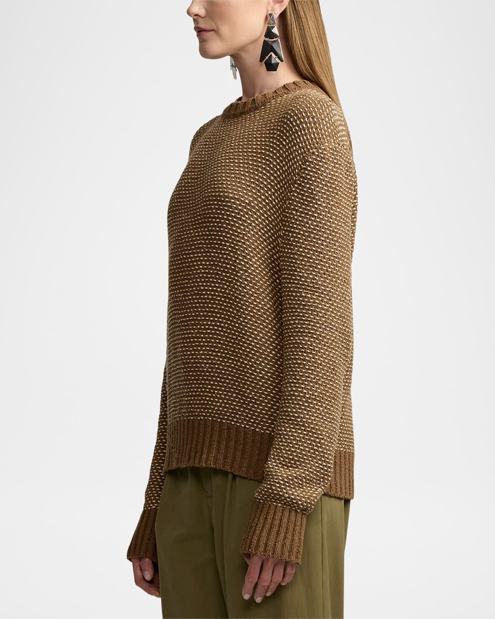 Ralph Lauren Collection Silk Birdseye Crewneck Sweater | Neiman Marcus