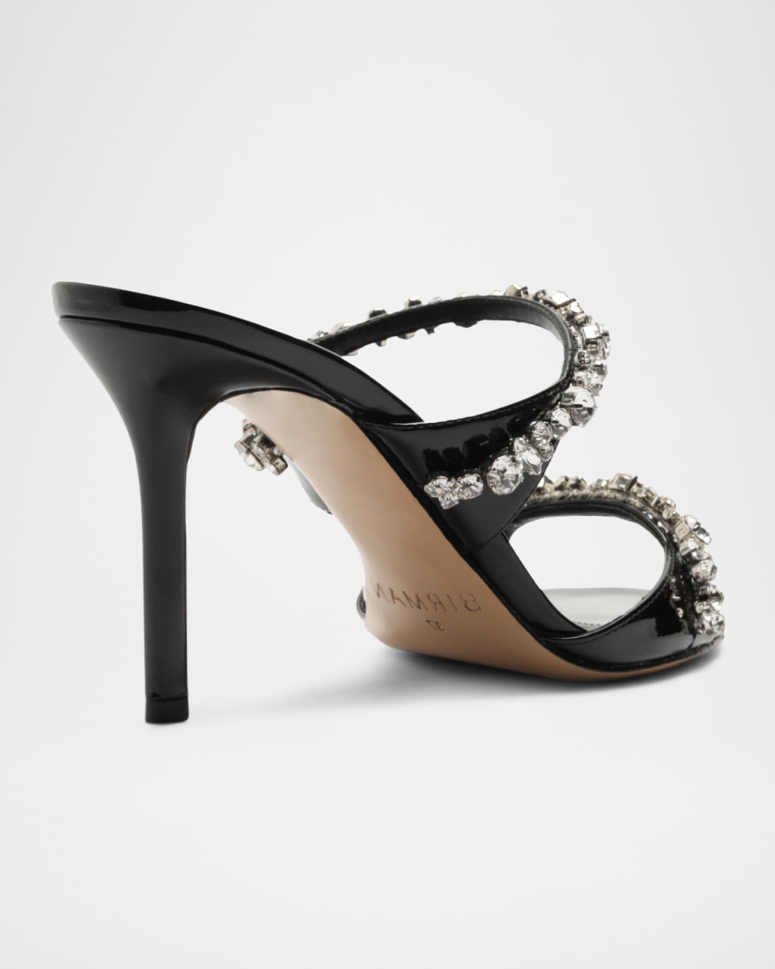 Alexandre Birman Gianna Patent Leather Crystal Two-Band Sandals ...
