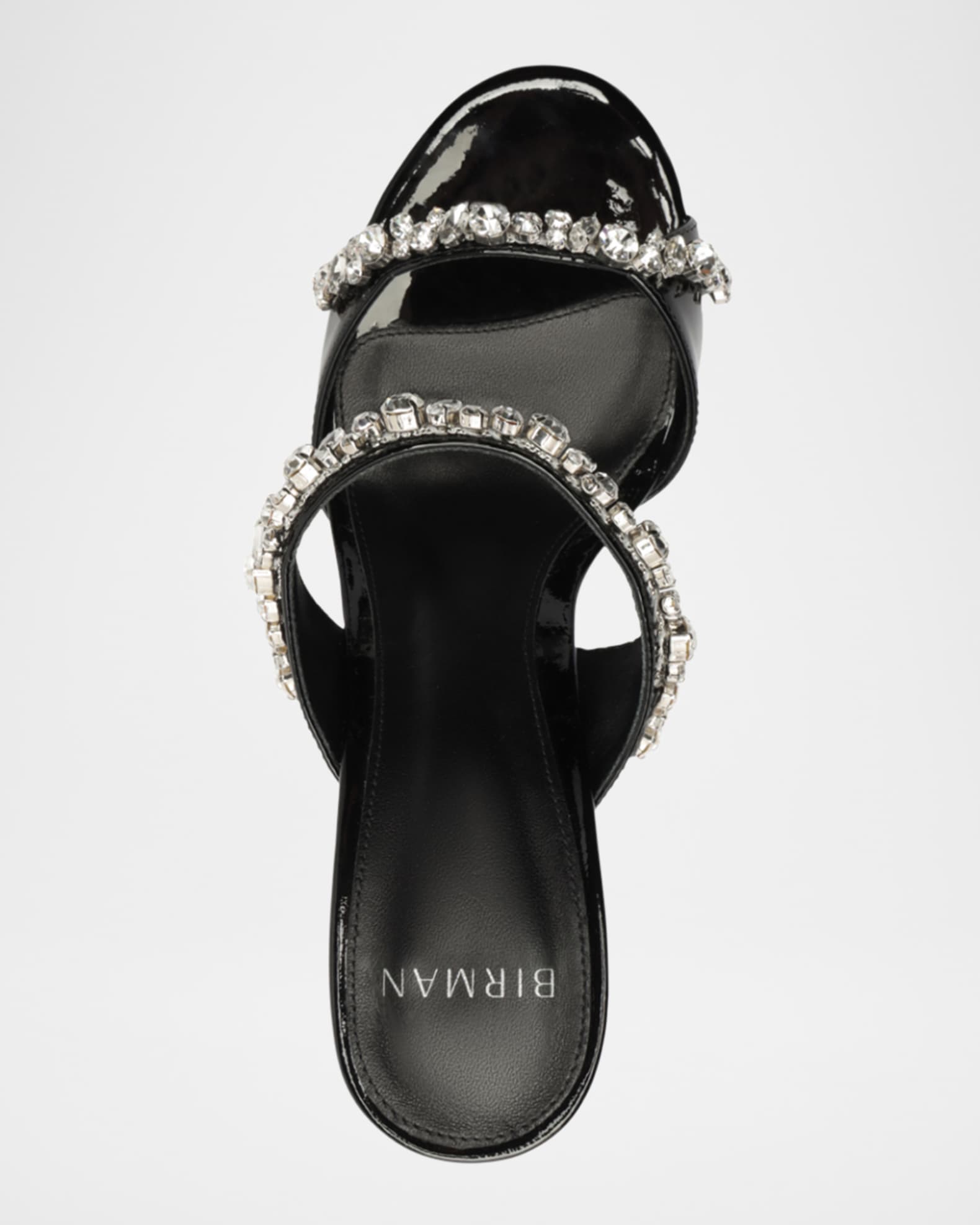Alexandre Birman Gianna Patent Leather Crystal Two-Band Sandals ...