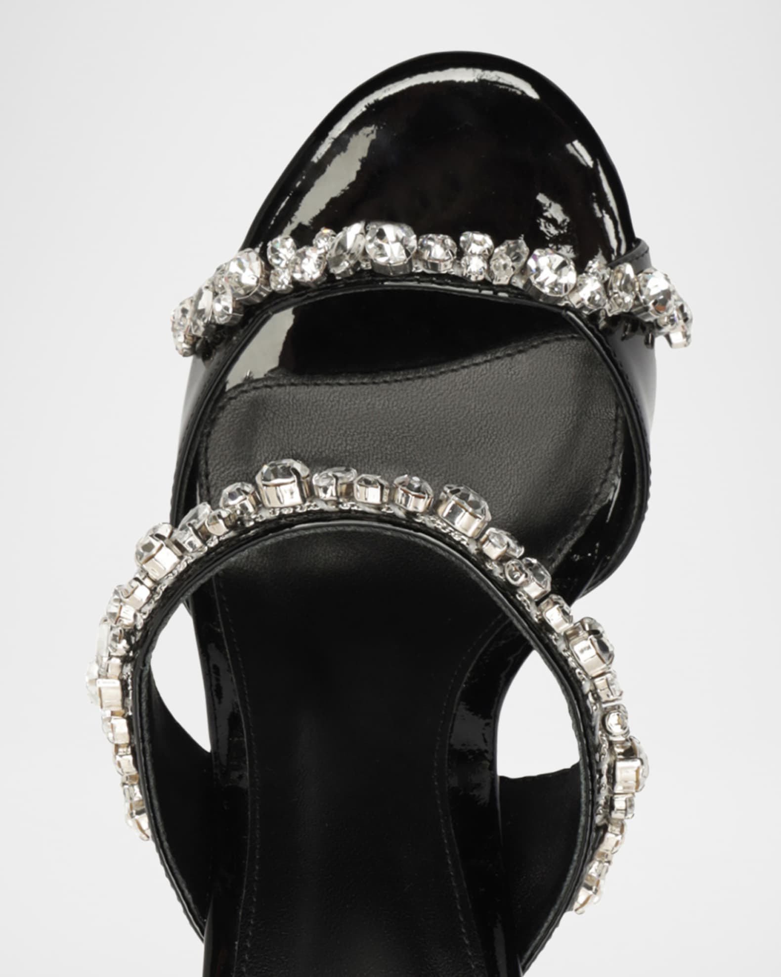 Alexandre Birman Gianna Patent Leather Crystal Two-Band Sandals ...