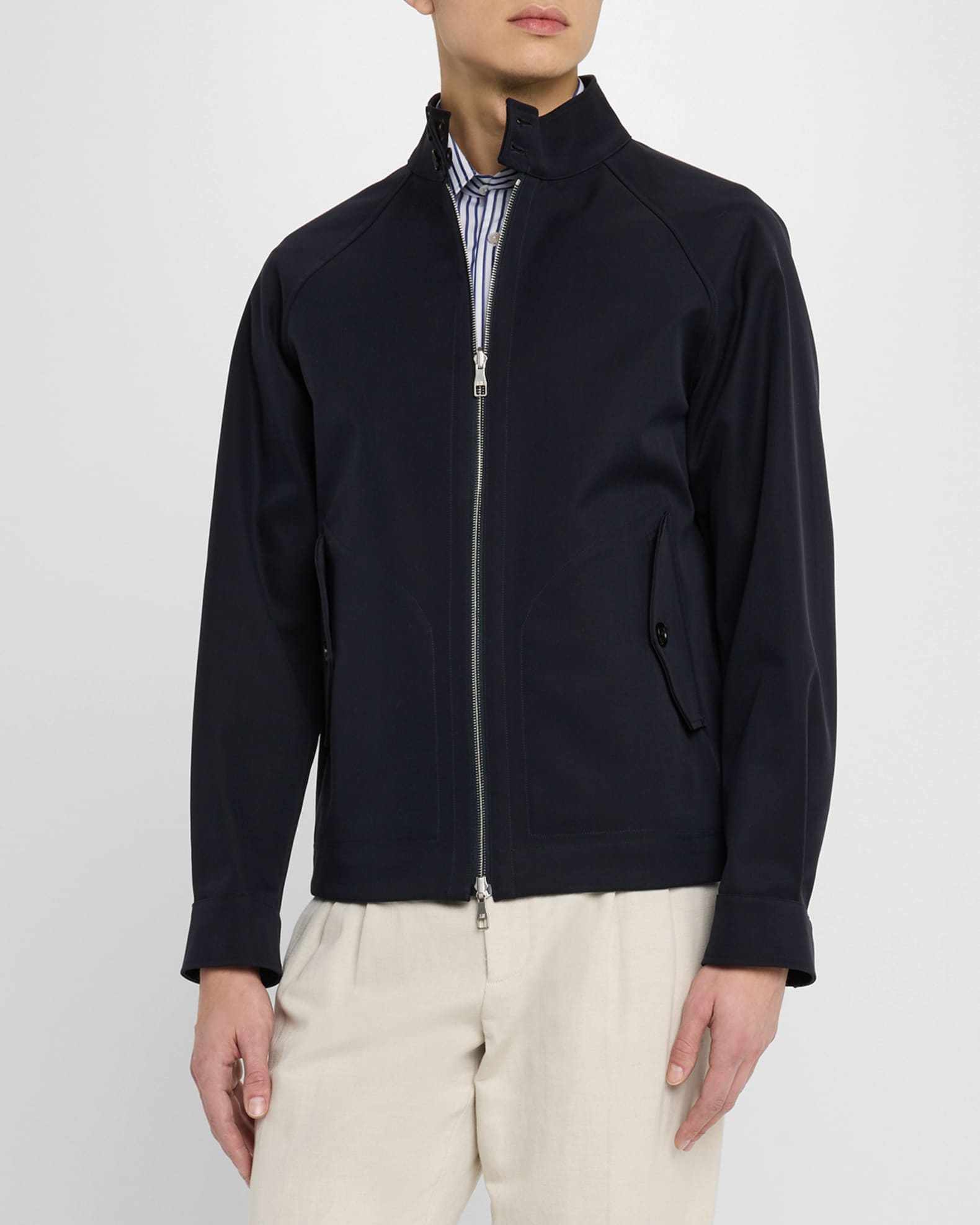 dunhill Men's Harrington Reversible Cotton Full-Zip Jacket | Neiman Marcus
