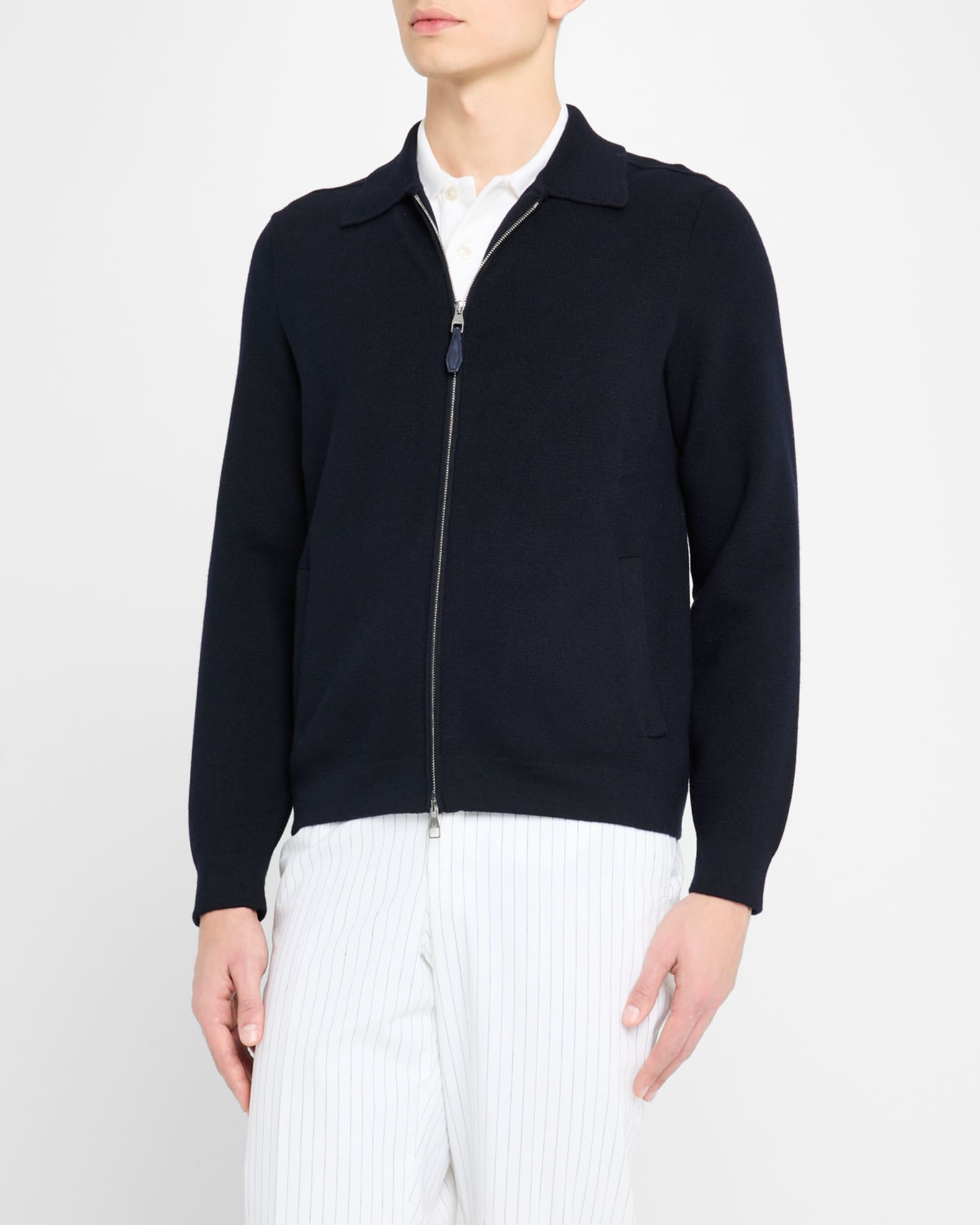 dunhill Men's Cotton and Cashmere Full-Zip Blouson | Neiman Marcus