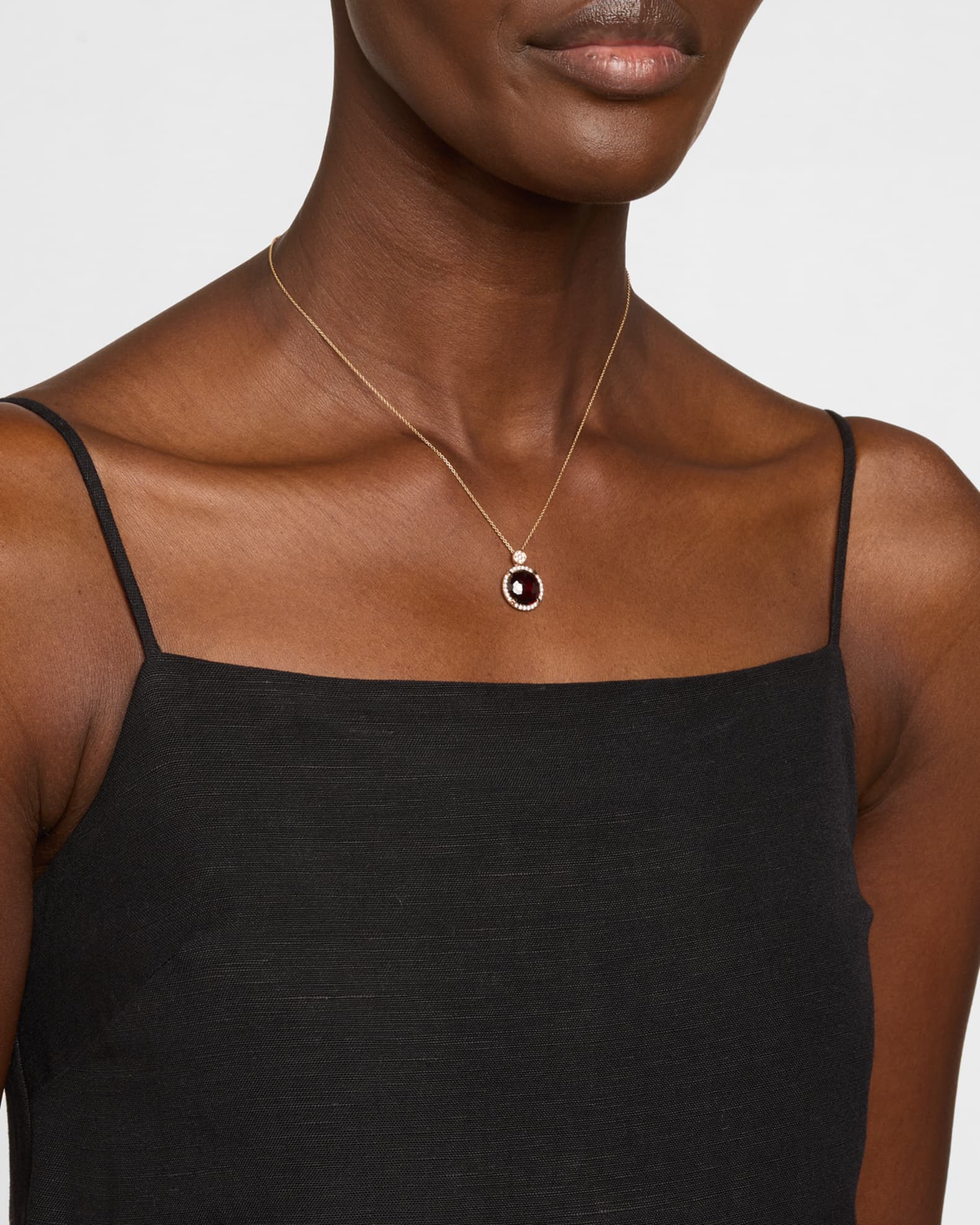 Lisa Nik 18K Rose Gold Rocks Diamond and Garnet Pendant | Neiman Marcus