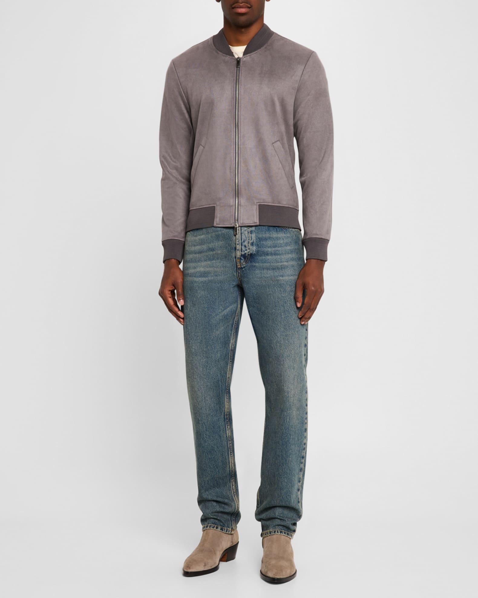 monfrere Men's Micro Faux-Suede Maverick Jacket | Neiman Marcus