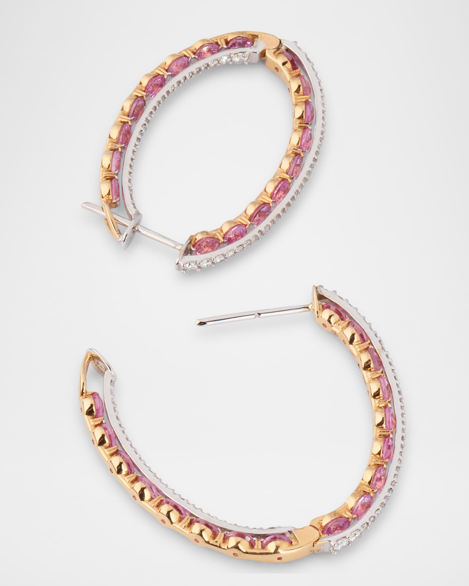 Miseno 18K Pink Gold Procida Earrings with Diamonds and Sapphires ...