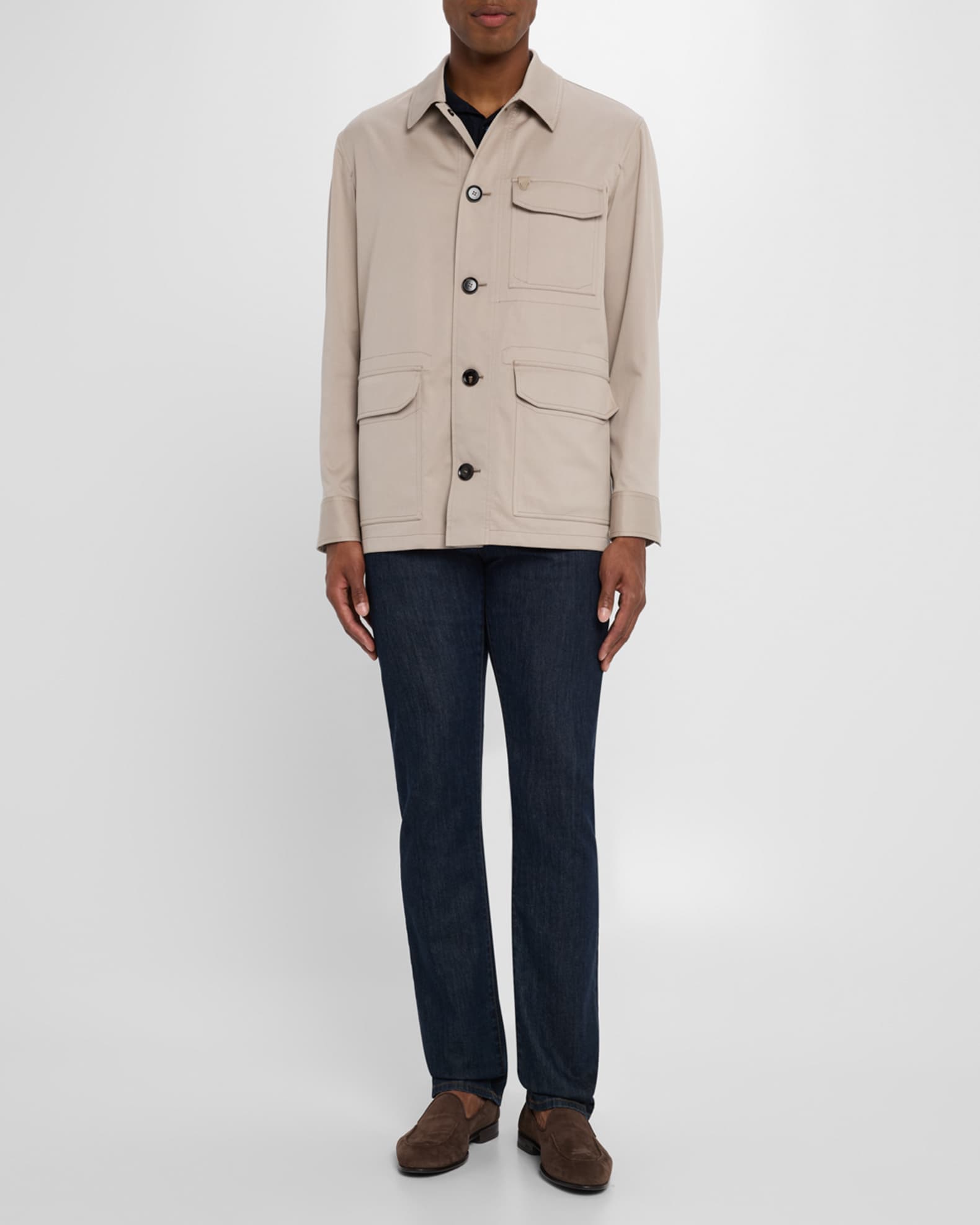 Brioni Men's Cotton and Wool Work Jacket | Neiman Marcus