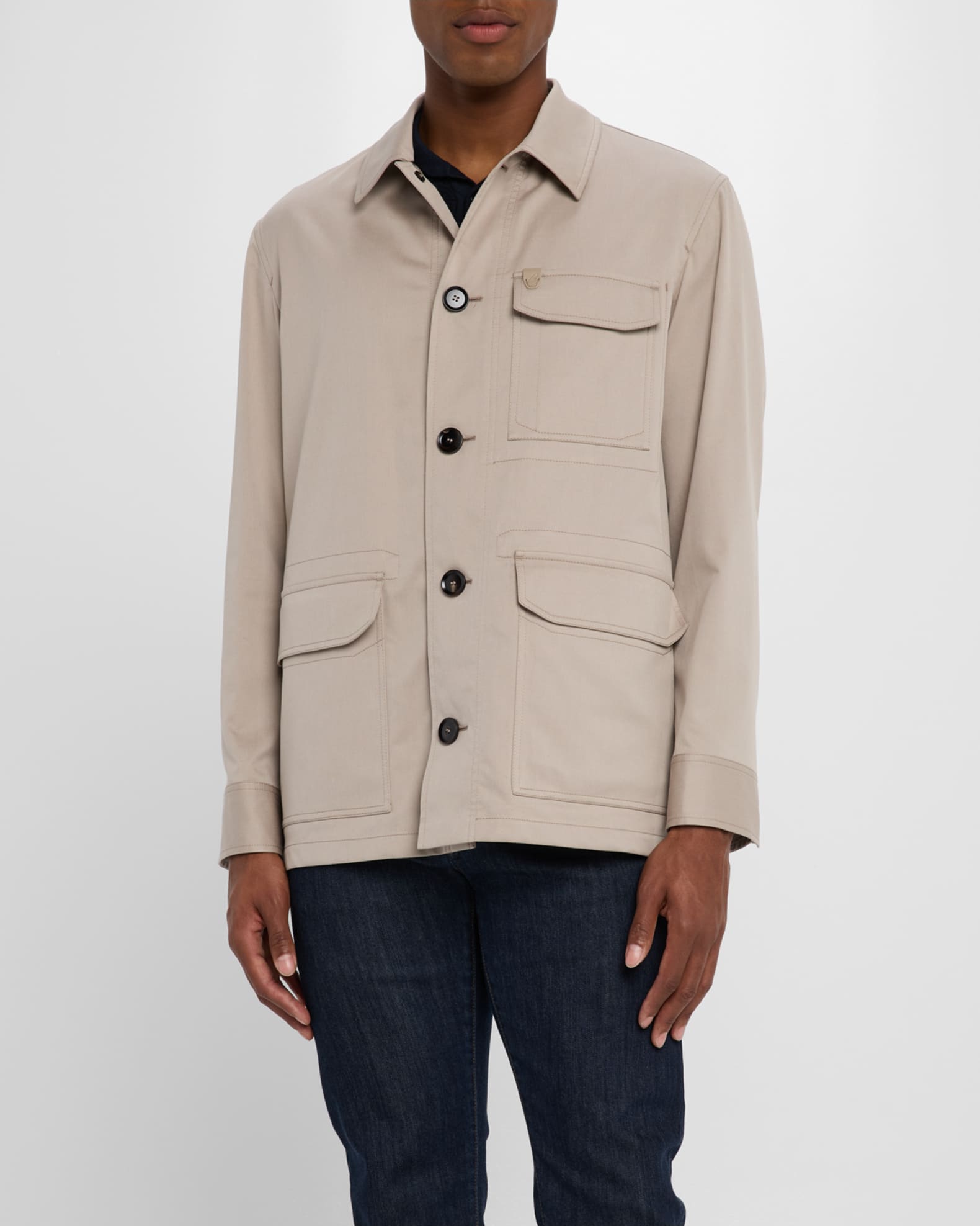 Brioni Men's Cotton and Wool Work Jacket | Neiman Marcus