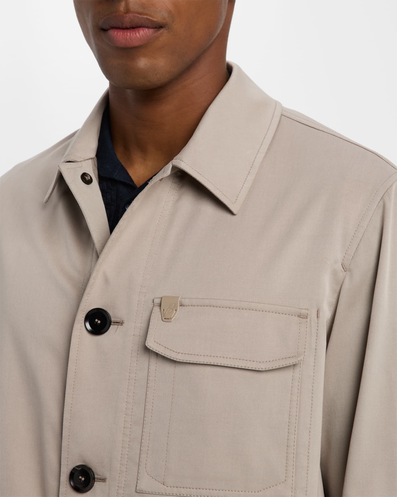 Brioni Men's Cotton and Wool Work Jacket | Neiman Marcus