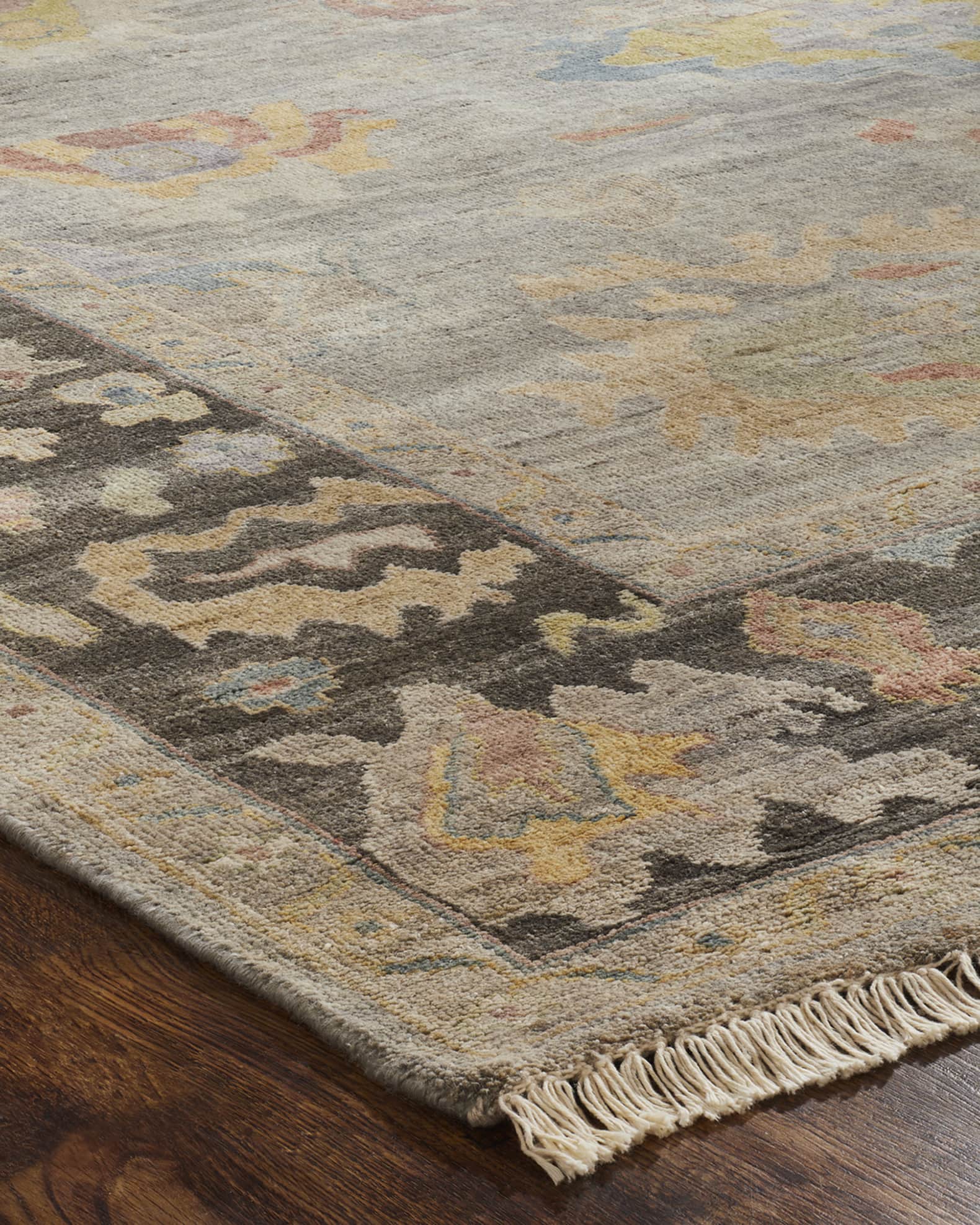 Eleanor Gray Hand-Knotted Rug | Neiman Marcus