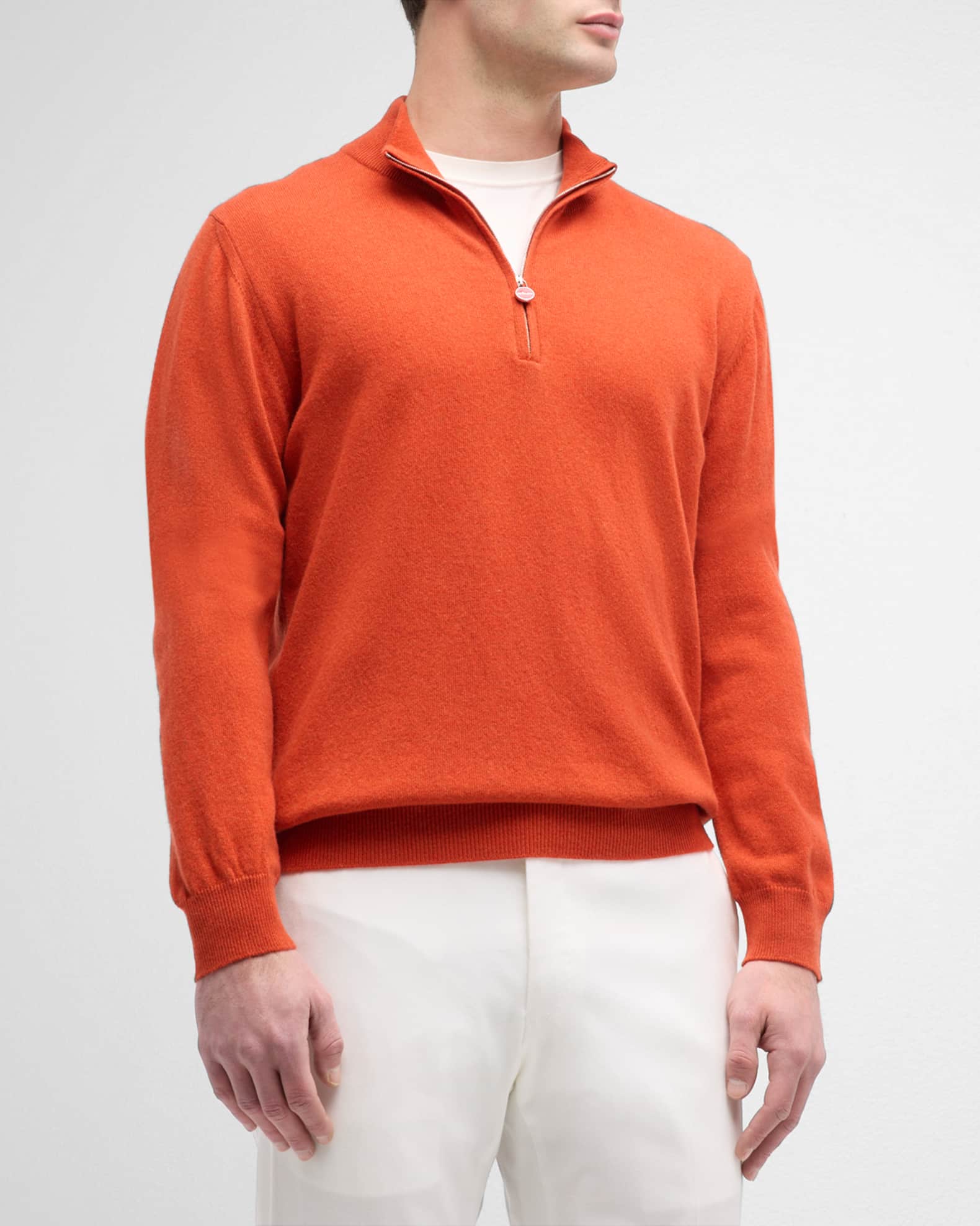 Kiton Men's Cashmere Quarter-Zip Sweater | Neiman Marcus
