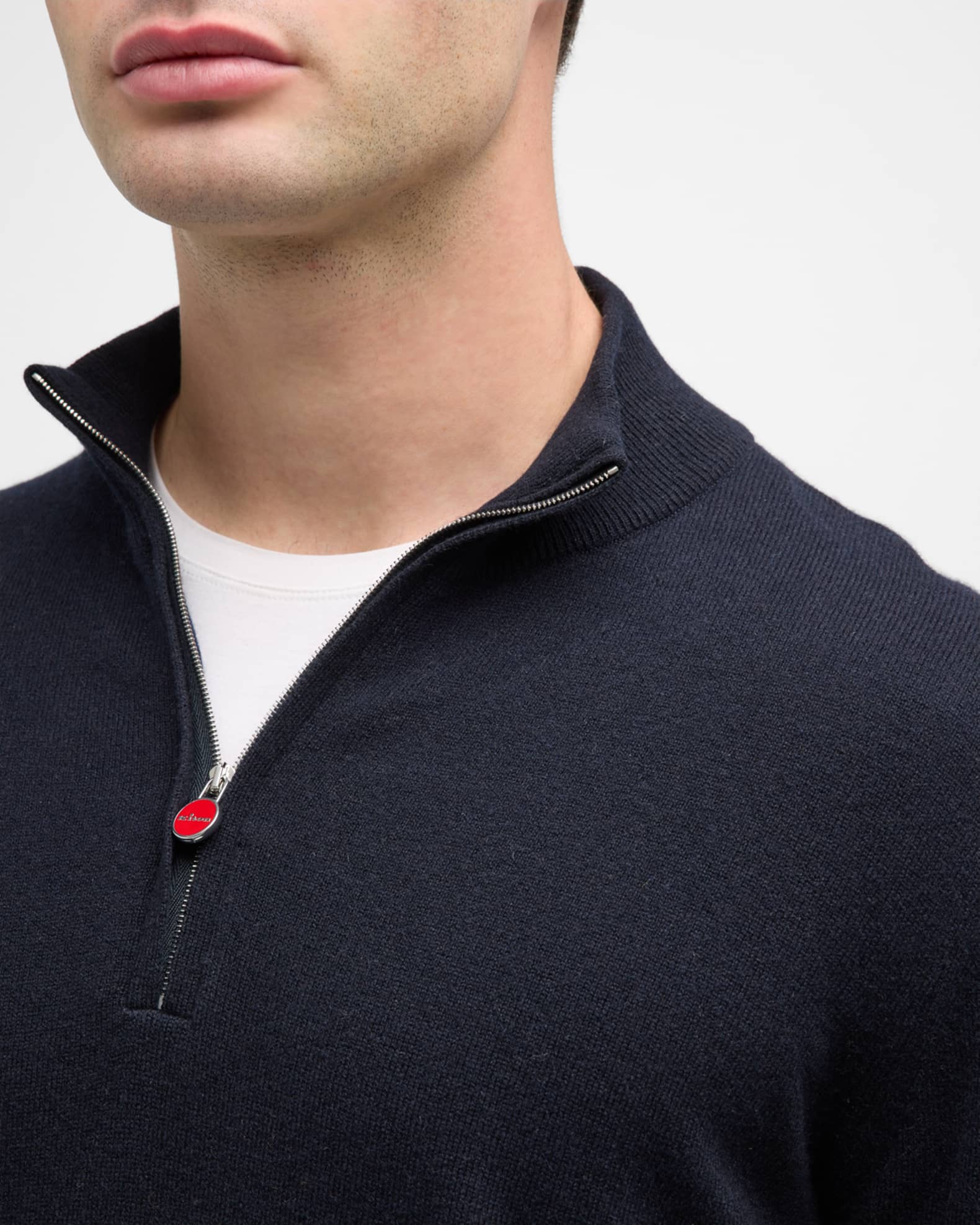 Kiton Men's Cashmere Quarter-Zip Sweater | Neiman Marcus