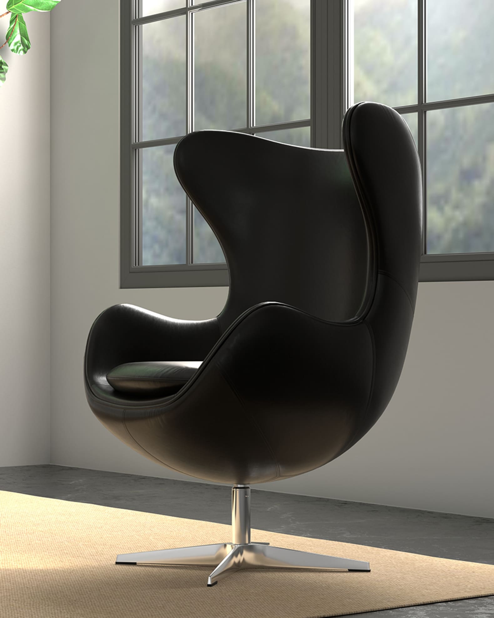 Sarreid Jacobean Leather Egg Chair | Neiman Marcus