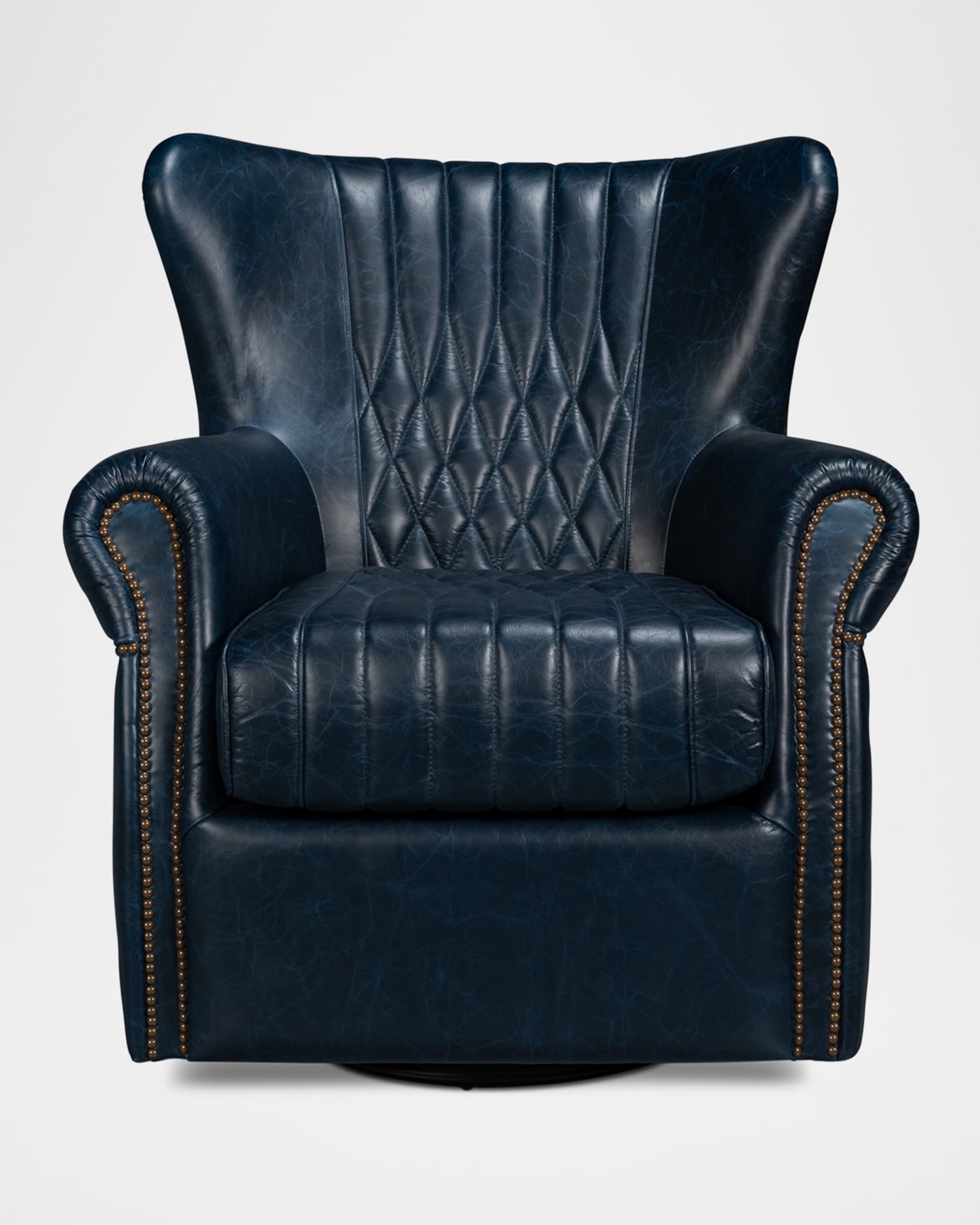 Sarreid Bugatti Leather Swivel Chair | Neiman Marcus