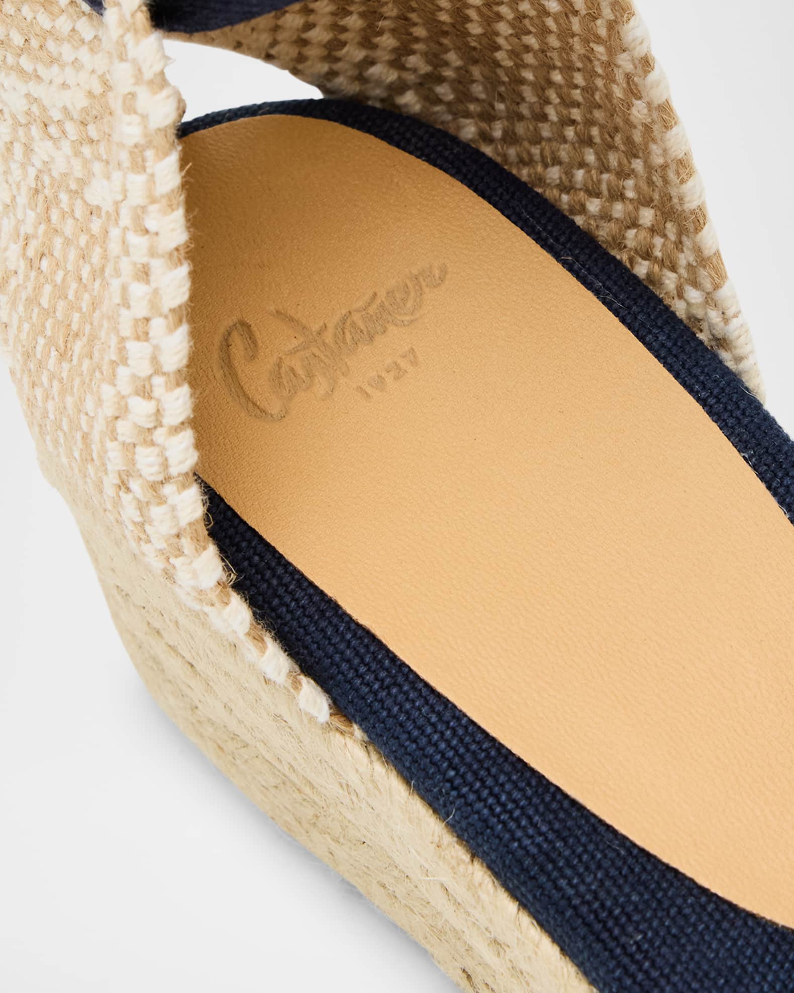 Castaner Carina Canvas Ankle-Tie Wedge Espadrilles | Neiman Marcus