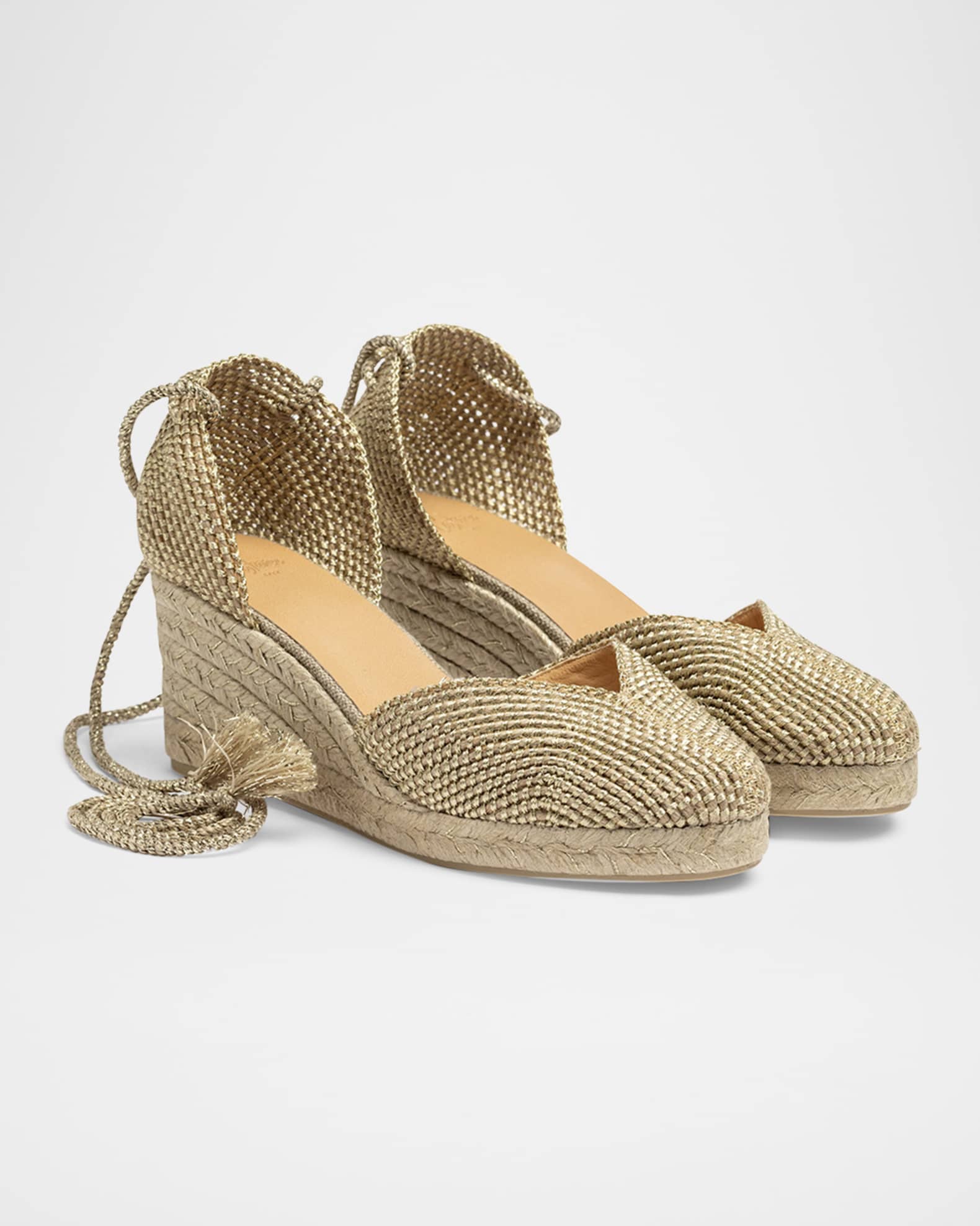 Castaner Cora Woven Ankle-Tie Espadrilles | Neiman Marcus