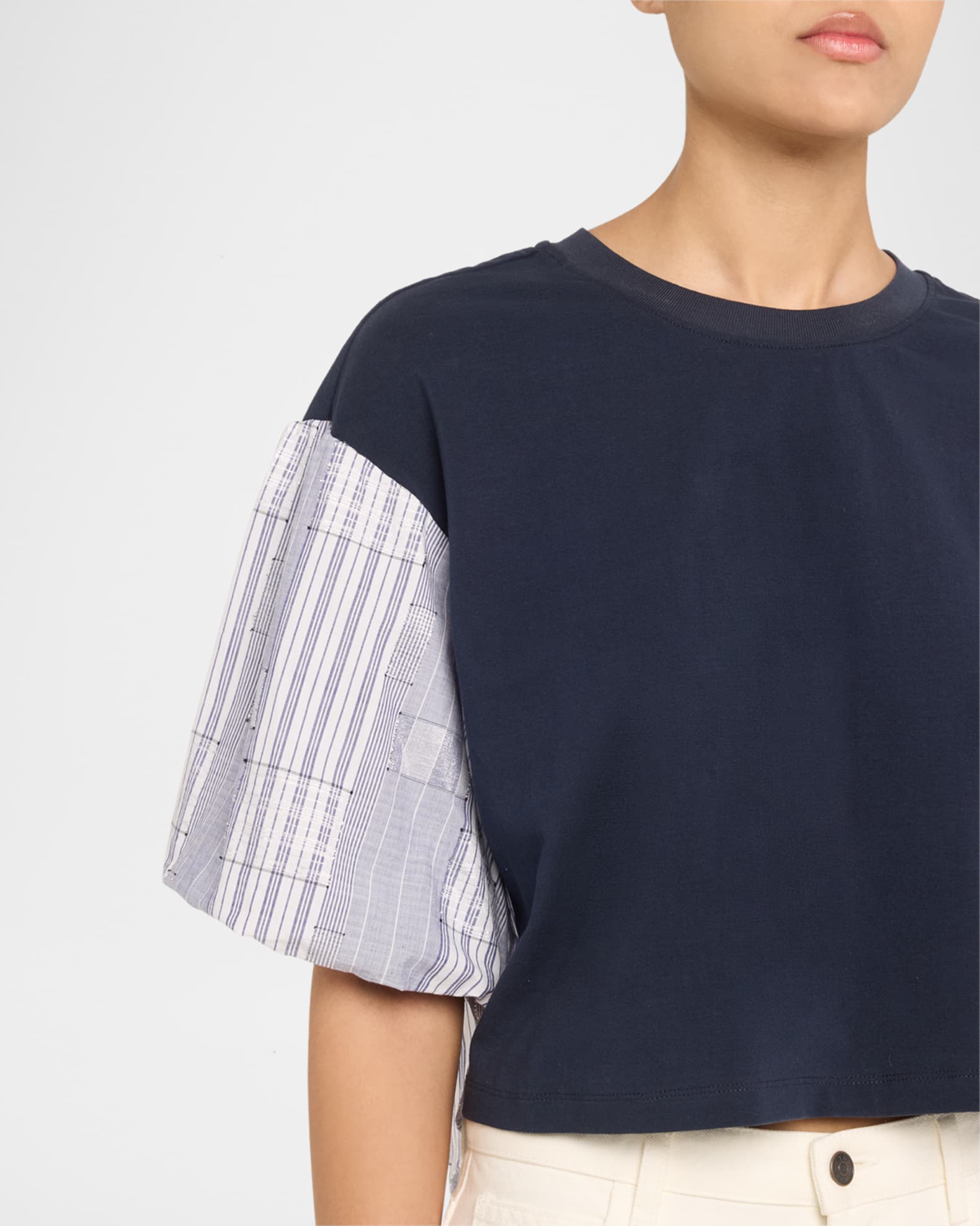 Ramy Brook Toula Puff-Sleeve Combo Top | Neiman Marcus