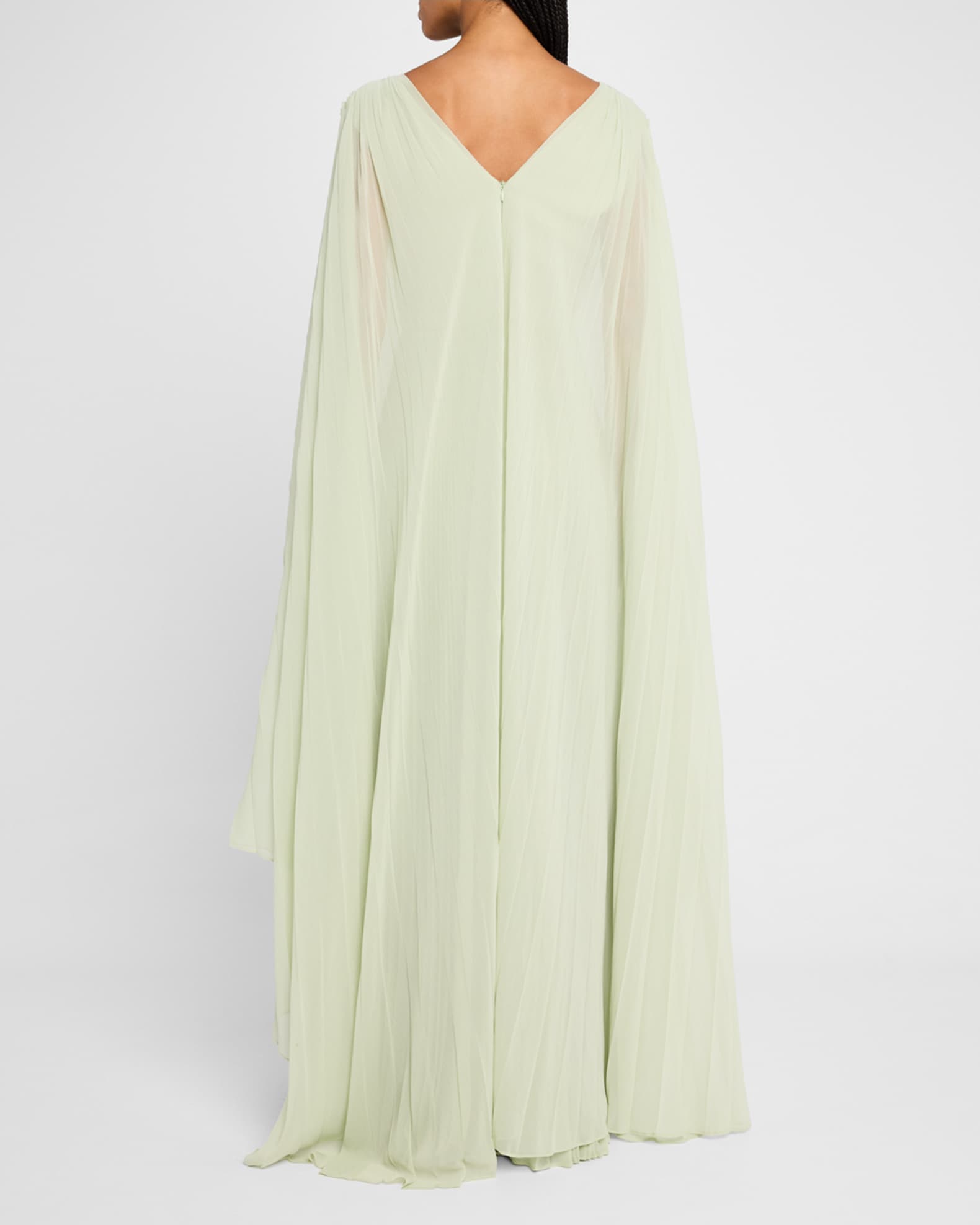 Alexis Serdena Pleated Cape Dress | Neiman Marcus