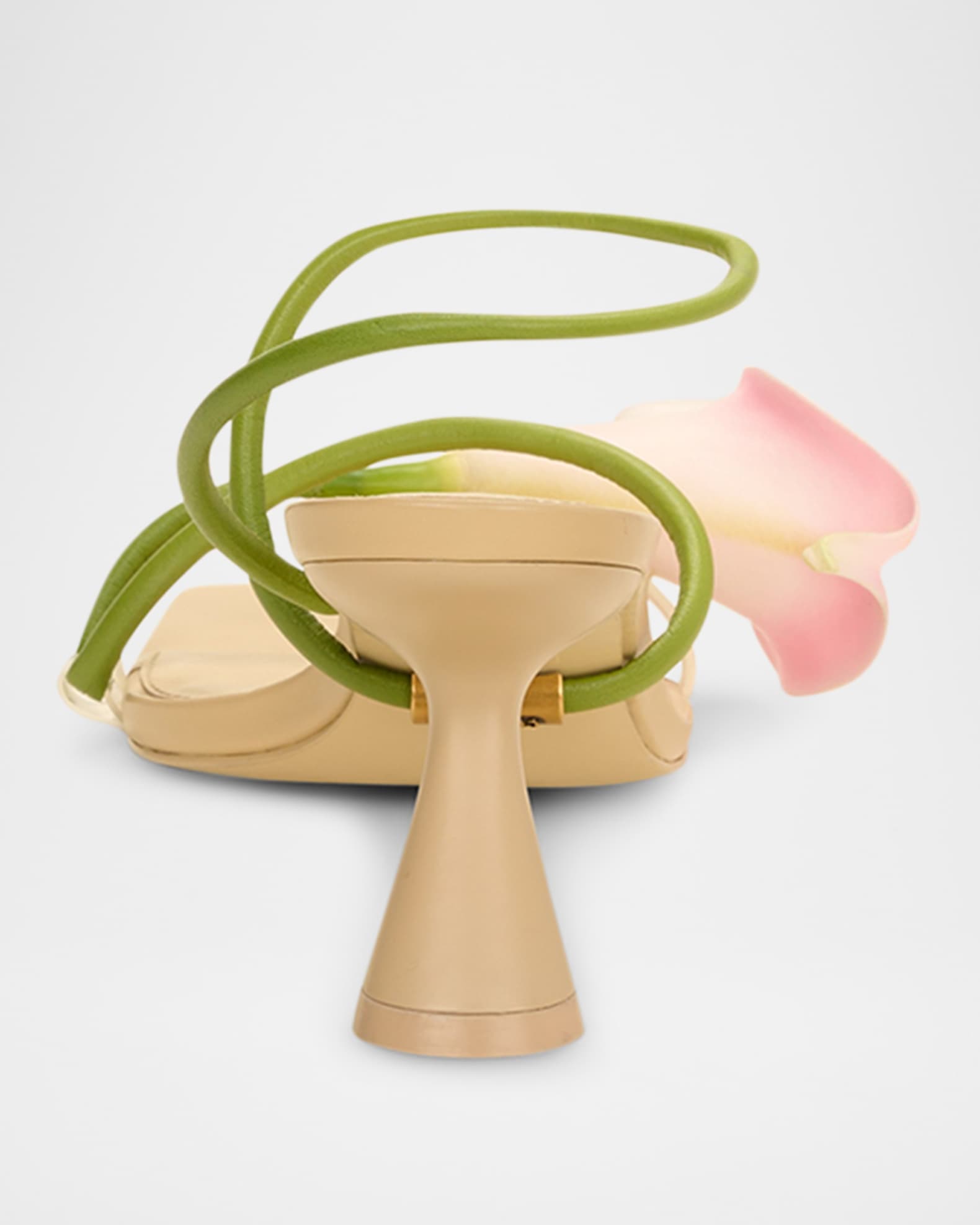 Cult Gaia Ria Calla Lily Leather Comma-Heel Sandals | Neiman Marcus