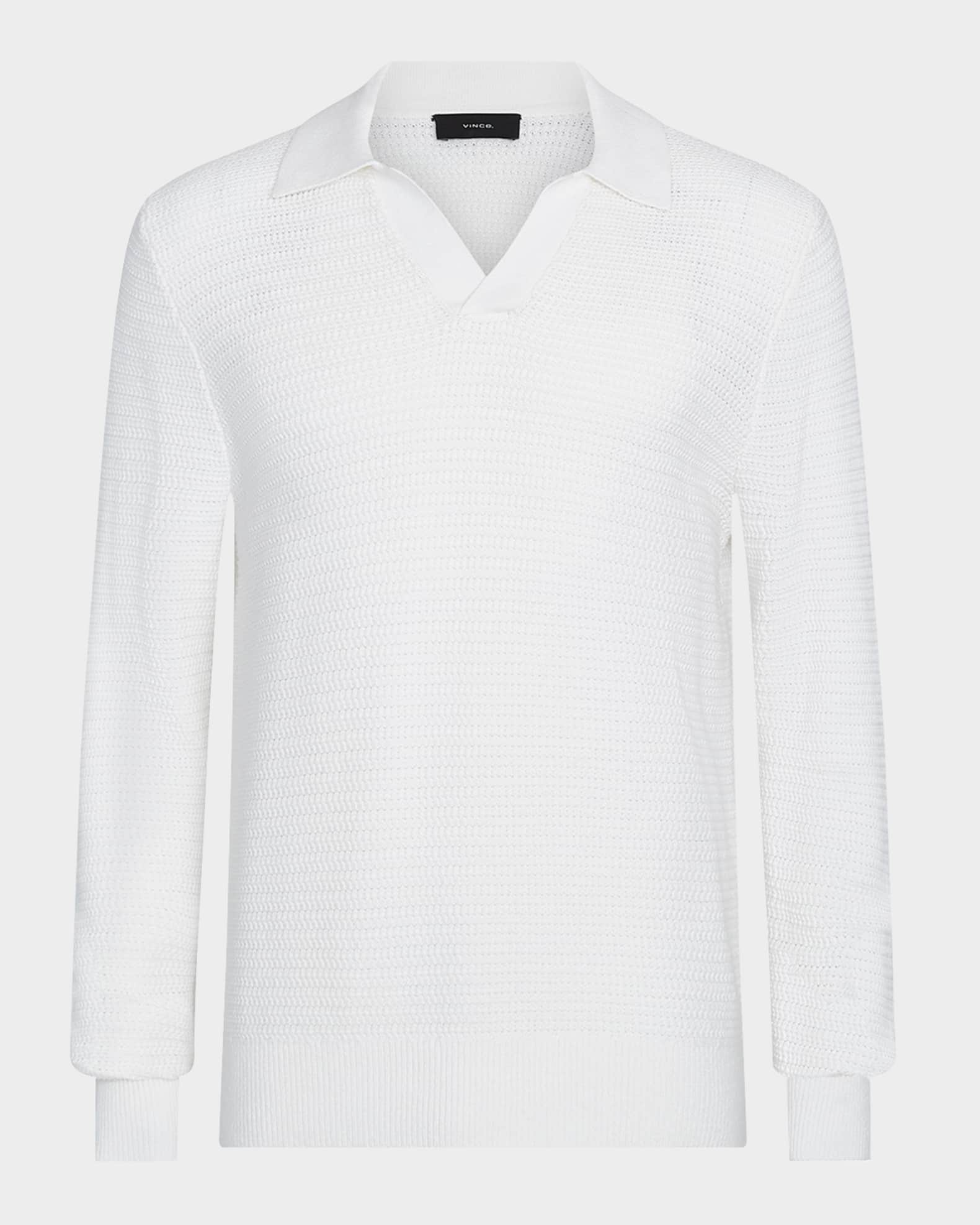 Vince Men's Craftsman Rib Sweater with Johnny Collar | Neiman Marcus