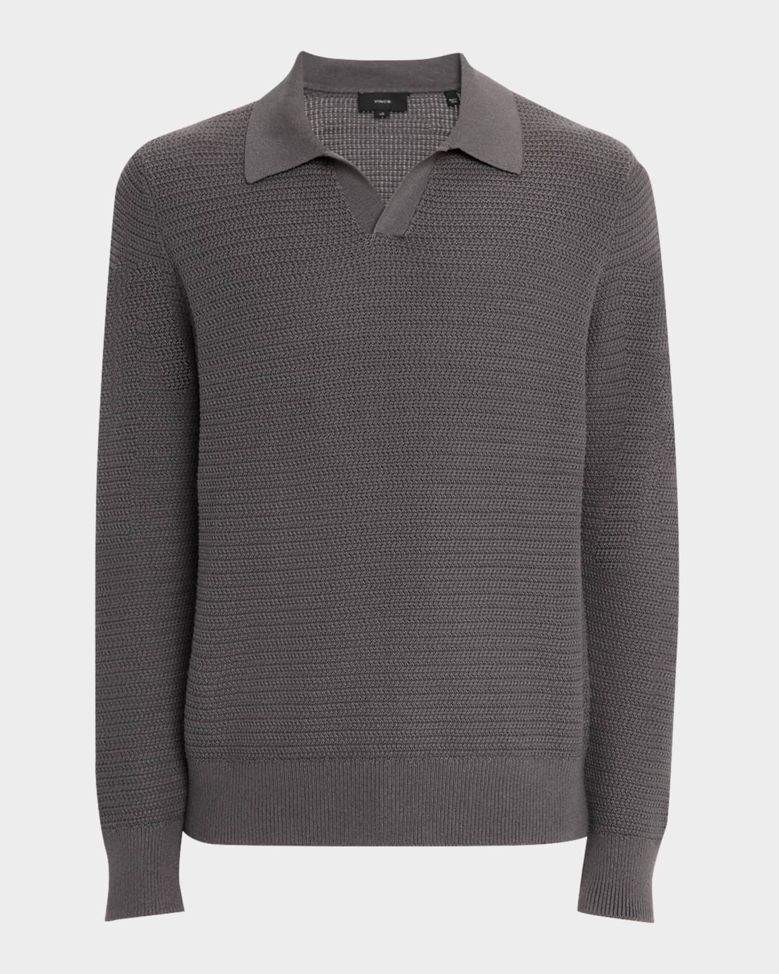 Men's Craftsman Rib Sweater with Johnny Collar | Neiman Marcus