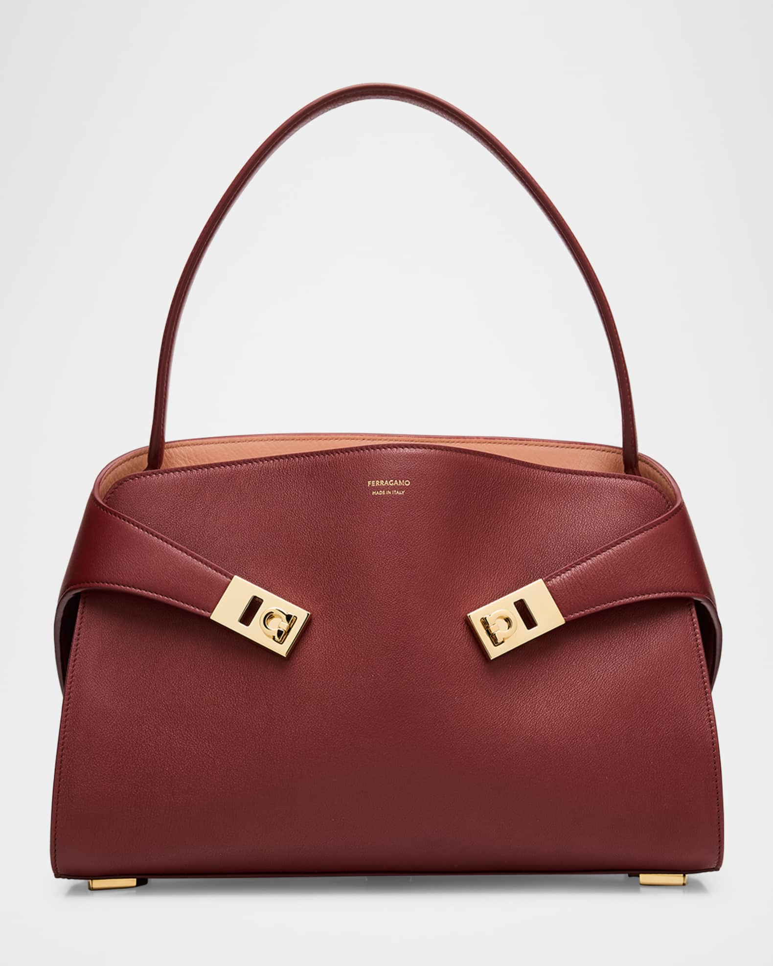 Ferragamo Small Hug Leather Shoulder Bag | Neiman Marcus