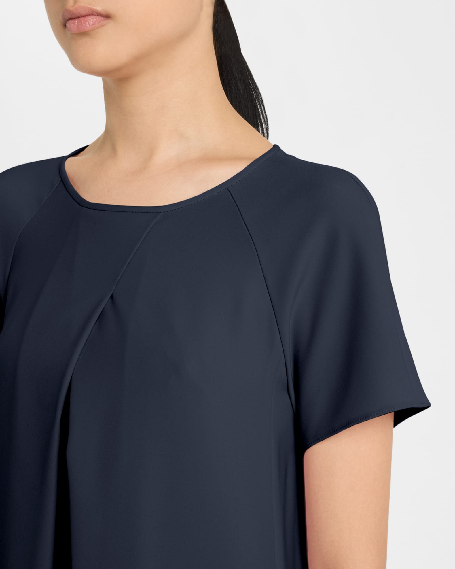 Emporio Armani Pleated Techno Cady Babydoll Mini Dress | Neiman Marcus