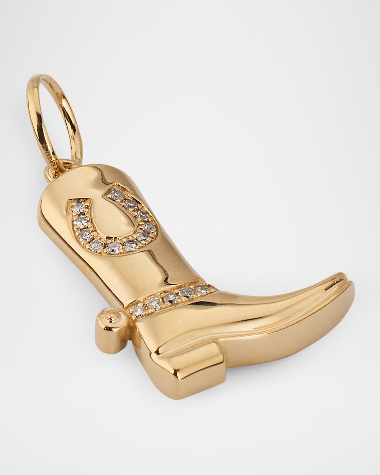 Kastel Jewelry 14K Yellow Gold Rodeo Boot Diamond Pendant | Neiman Marcus