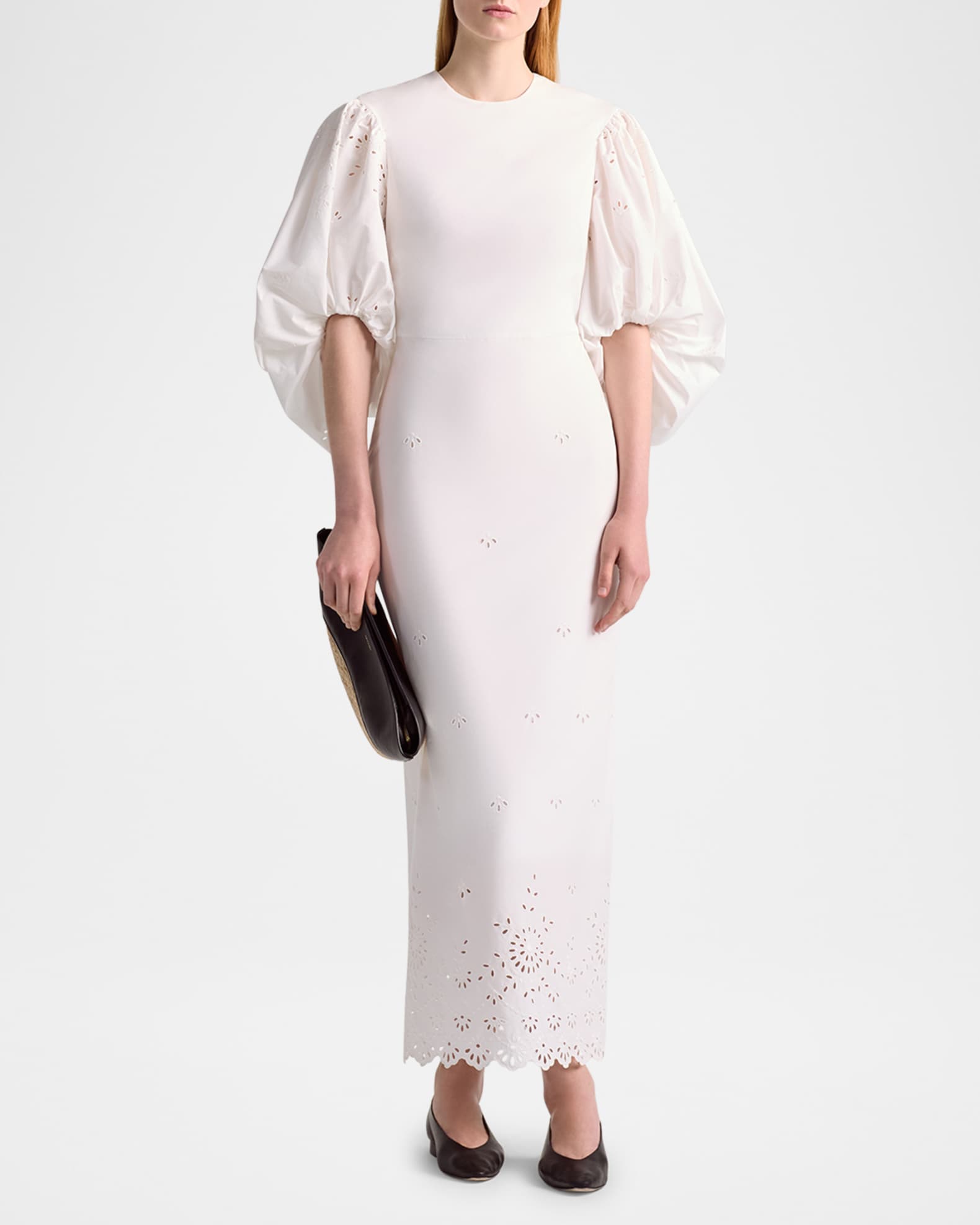 Altuzarra Danielle Eyelet Embroidered Puff-Sleeve Maxi Dress | Neiman Marcus