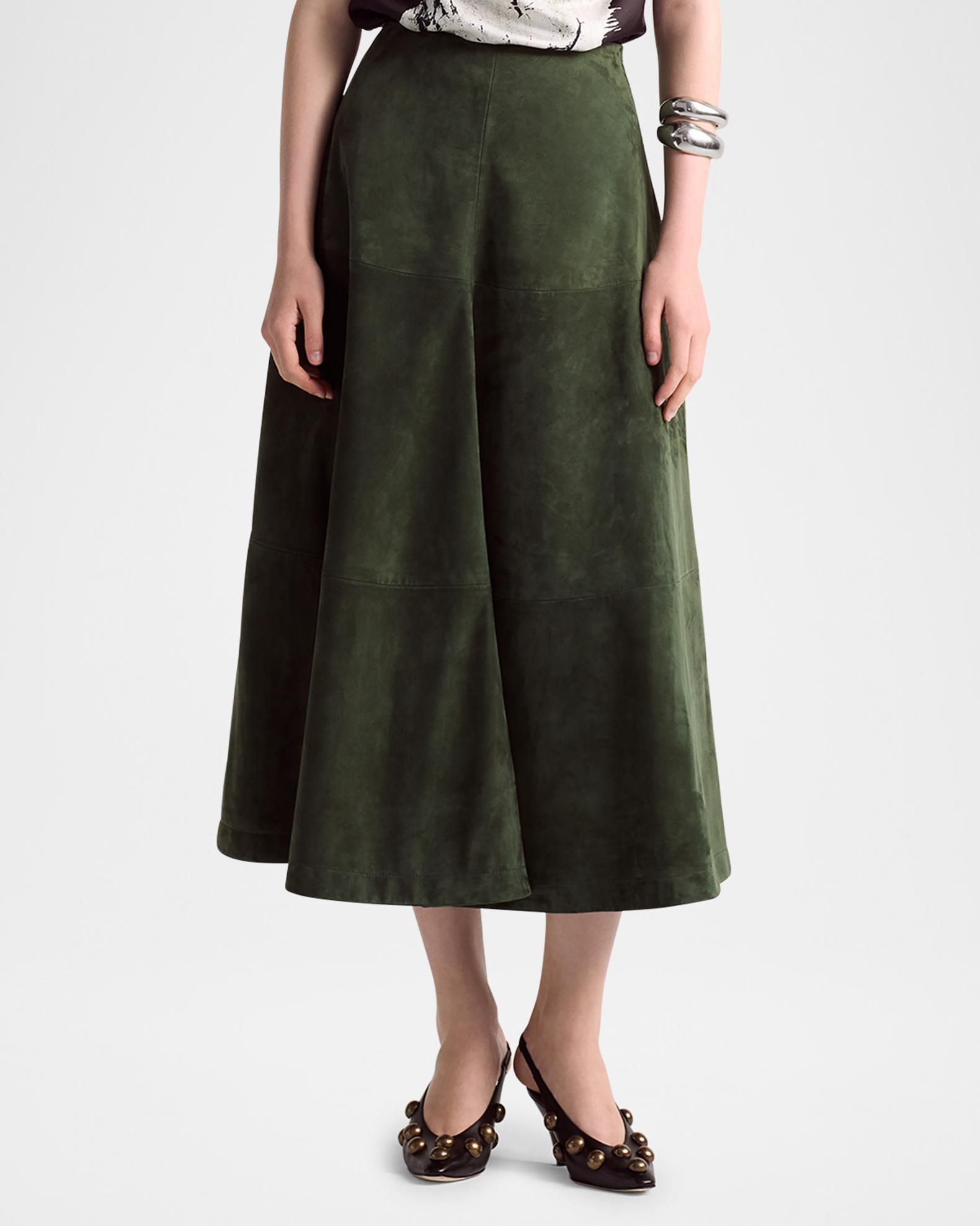 Altuzarra Varda Suede Midi Skirt | Neiman Marcus