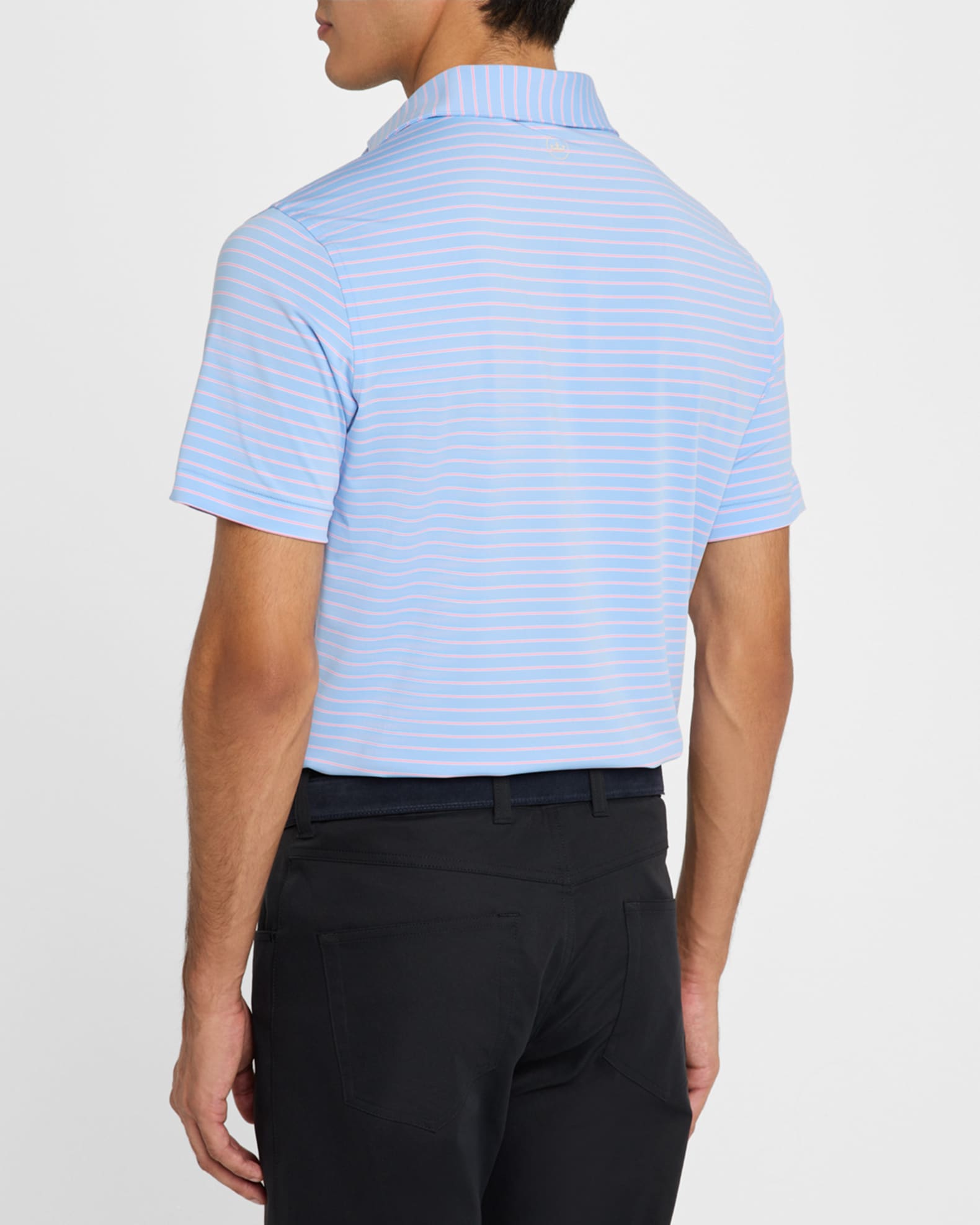 Peter Millar Men's Drum Performance Stripe Polo Shirt | Neiman Marcus