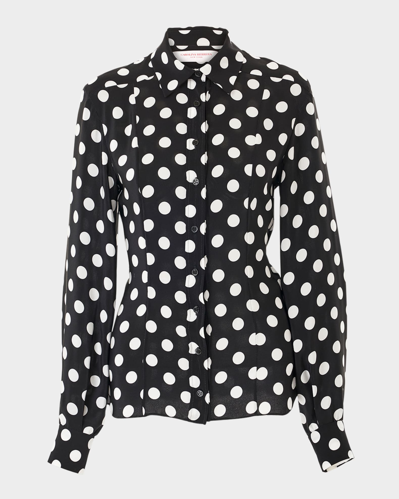 Carolina Herrera Polka-Dot Button Down Shirt | Neiman Marcus