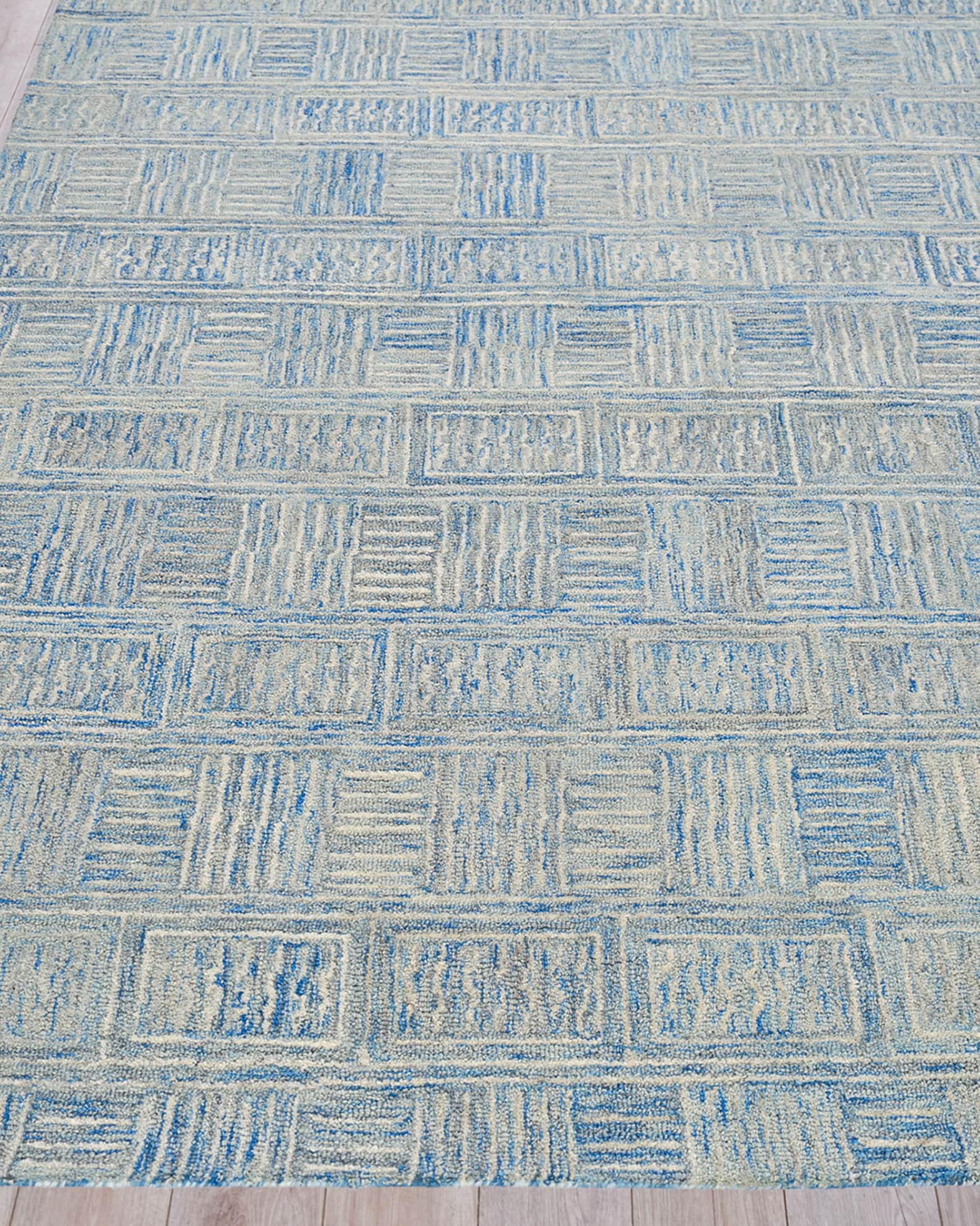 Naturals Hand-Tufted Blue/Ivory Rugs | Neiman Marcus