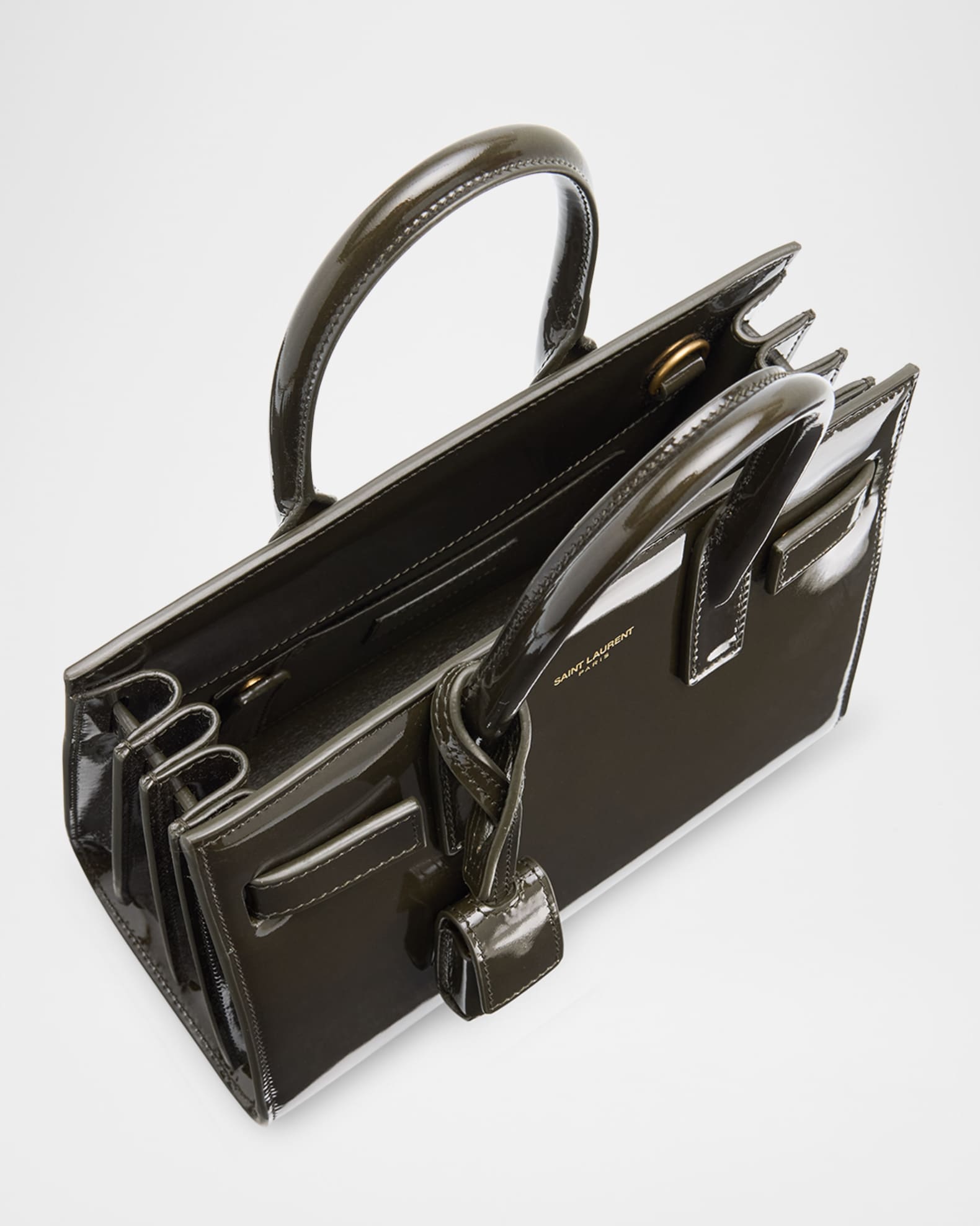 Saint Laurent Sac de Jour Nano Top-Handle Bag in Patent Saint Laurent Sac de Jour Nano Top-Handle Bag in Patent