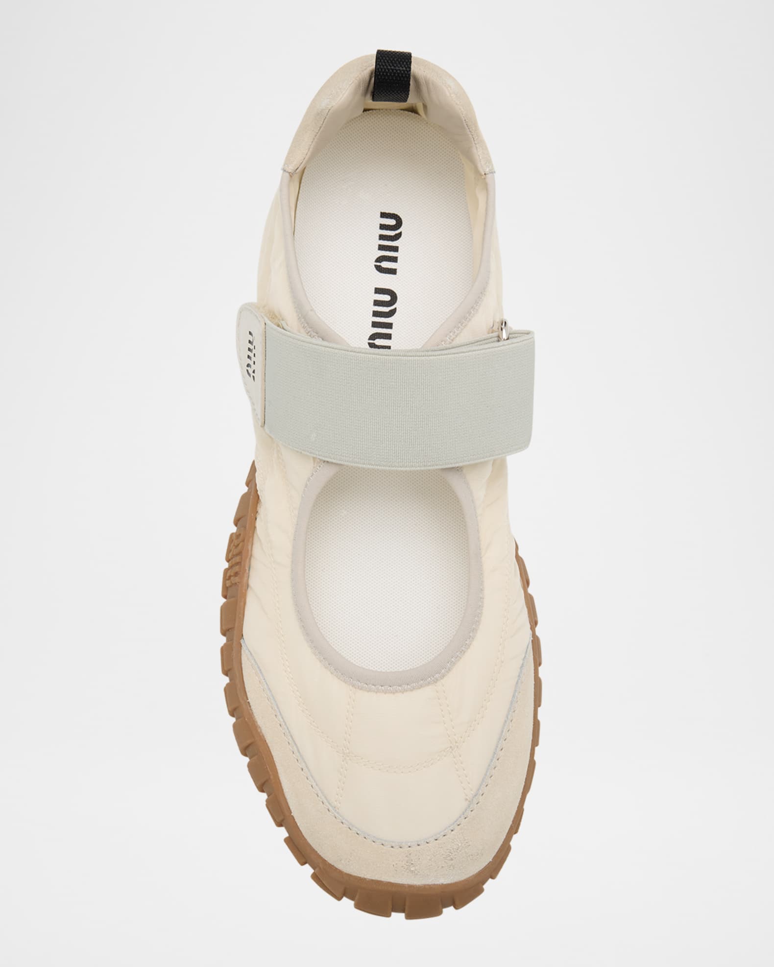 Miu Miu Nylon Suede Grip-Strap Sneakers | Neiman Marcus