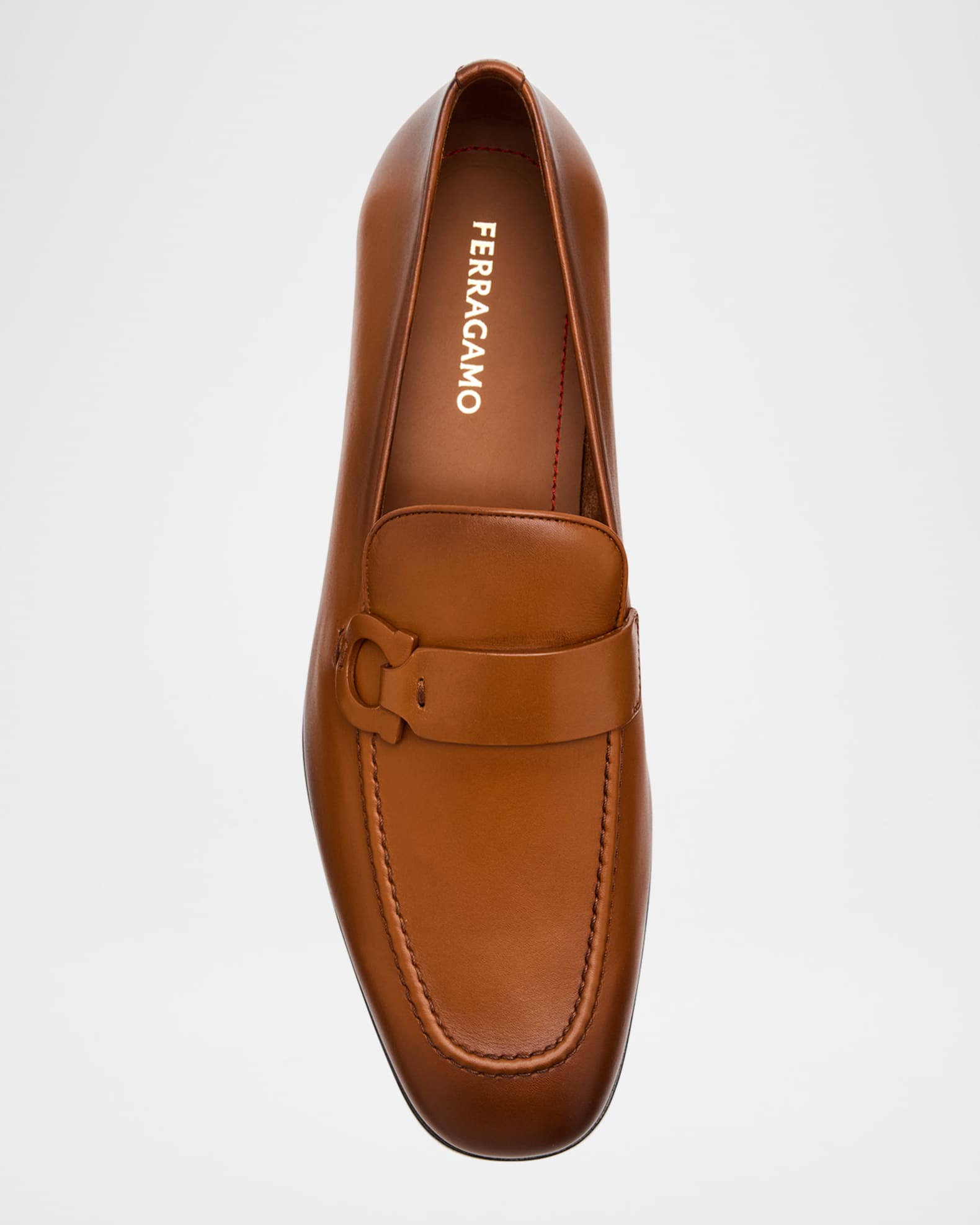 Ferragamo Men's Bonny Leather Gancini-Bit Loafers | Neiman Marcus