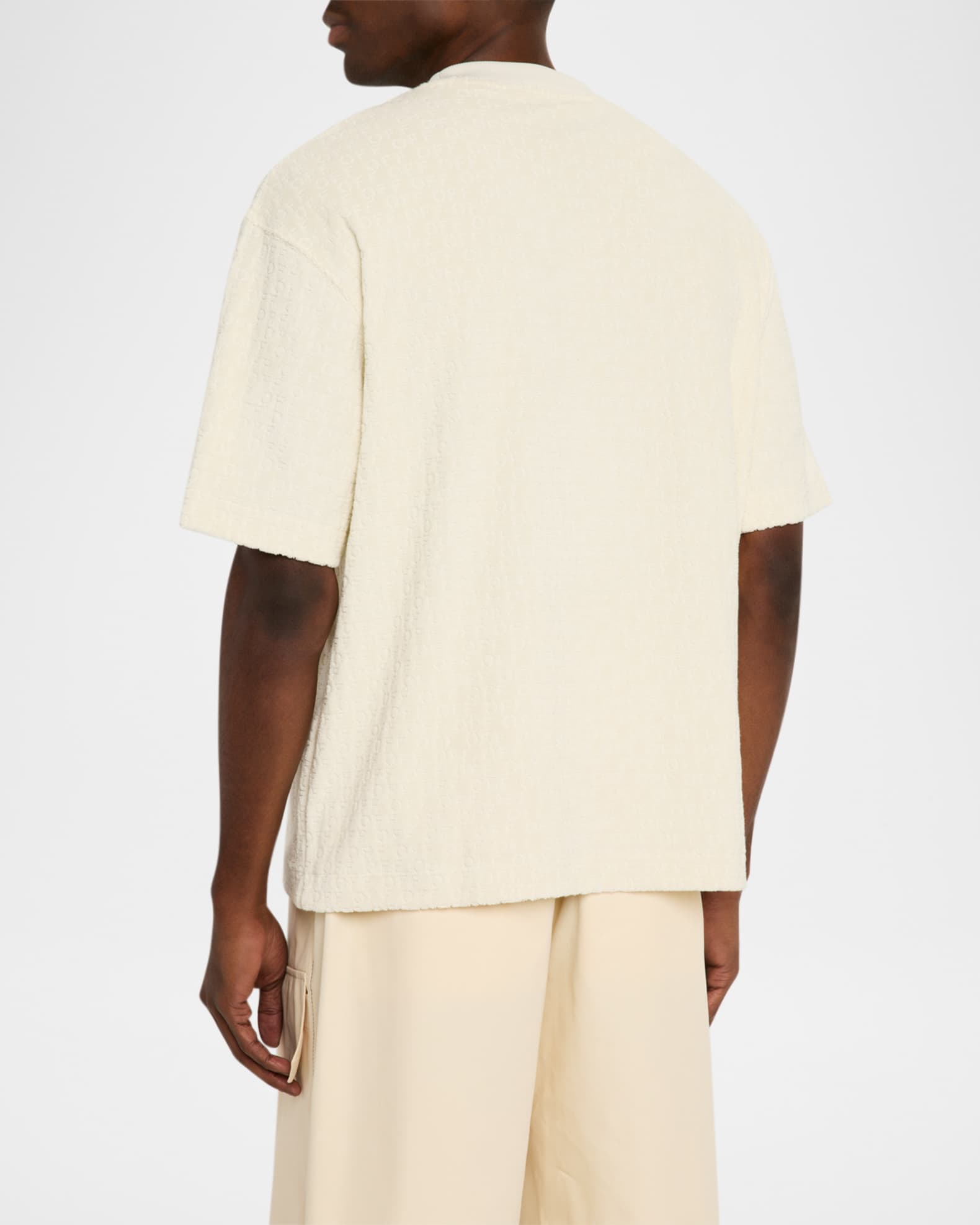Off-White Men's Terry Allover-Logo Skate T-Shirt | Neiman Marcus