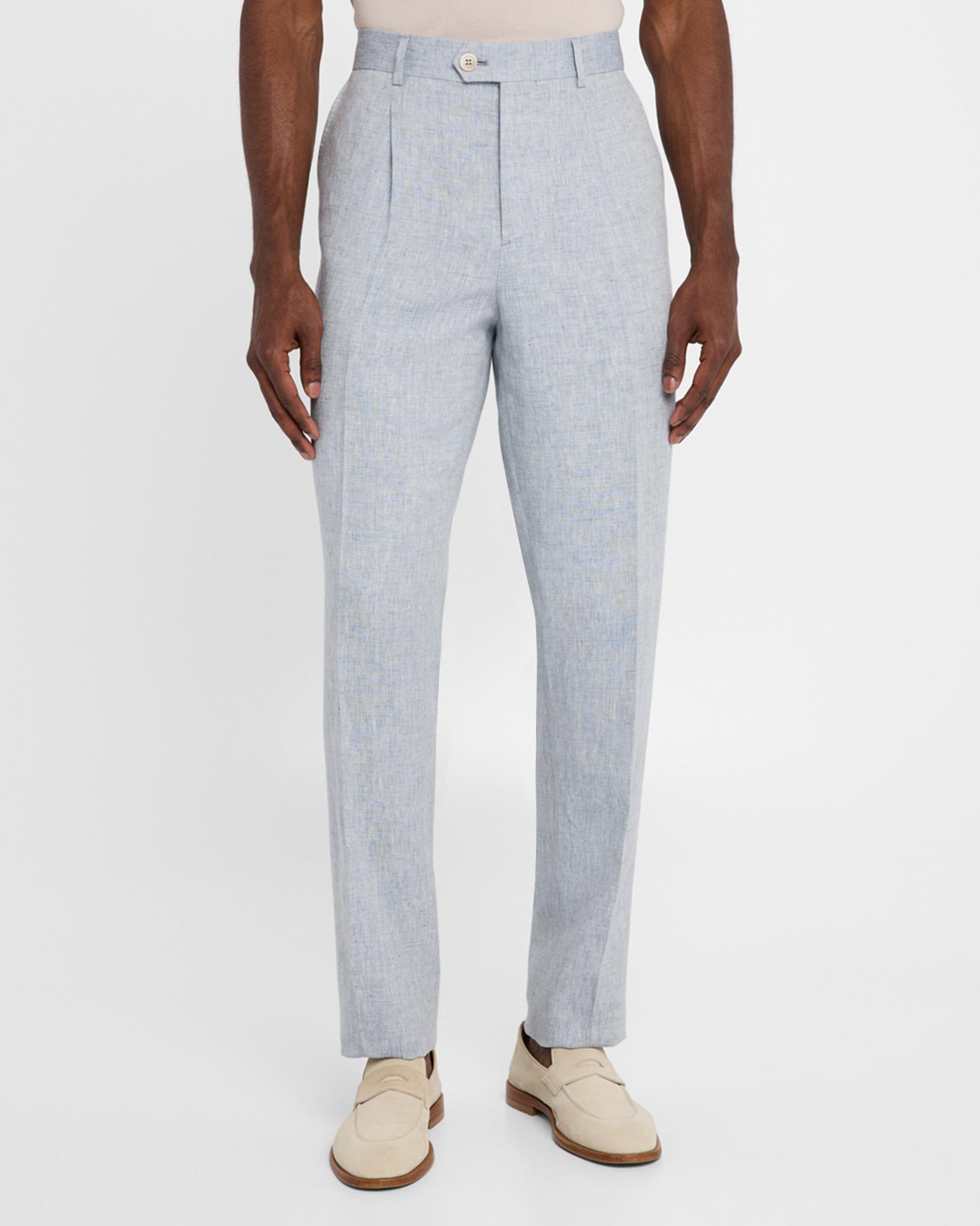 Brunello Cucinelli Men's Linen Single-Pleated Pants | Neiman Marcus