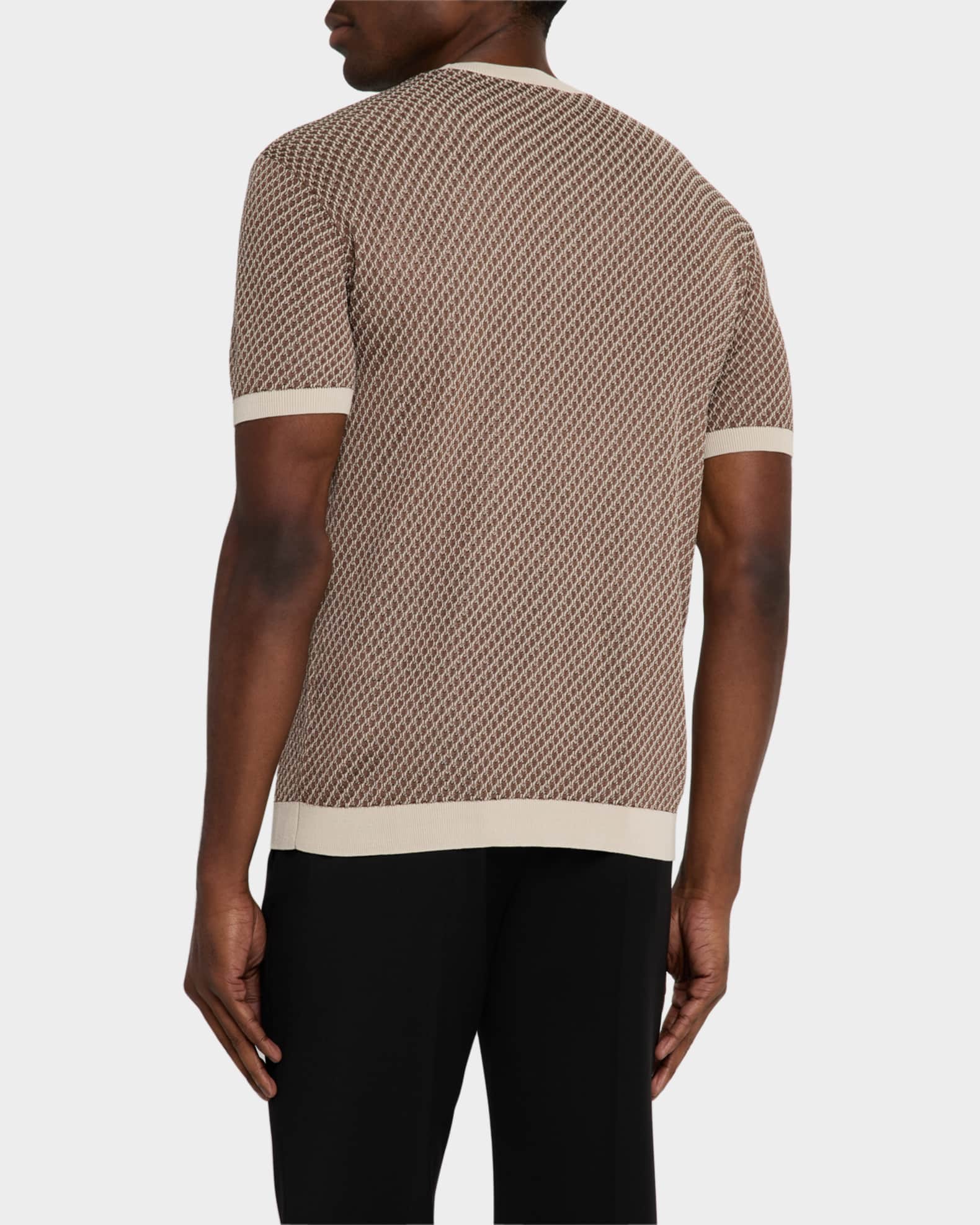 Emporio Armani Men's Micro-Jacquard Honeycomb Short-Sleeve Crewneck ...