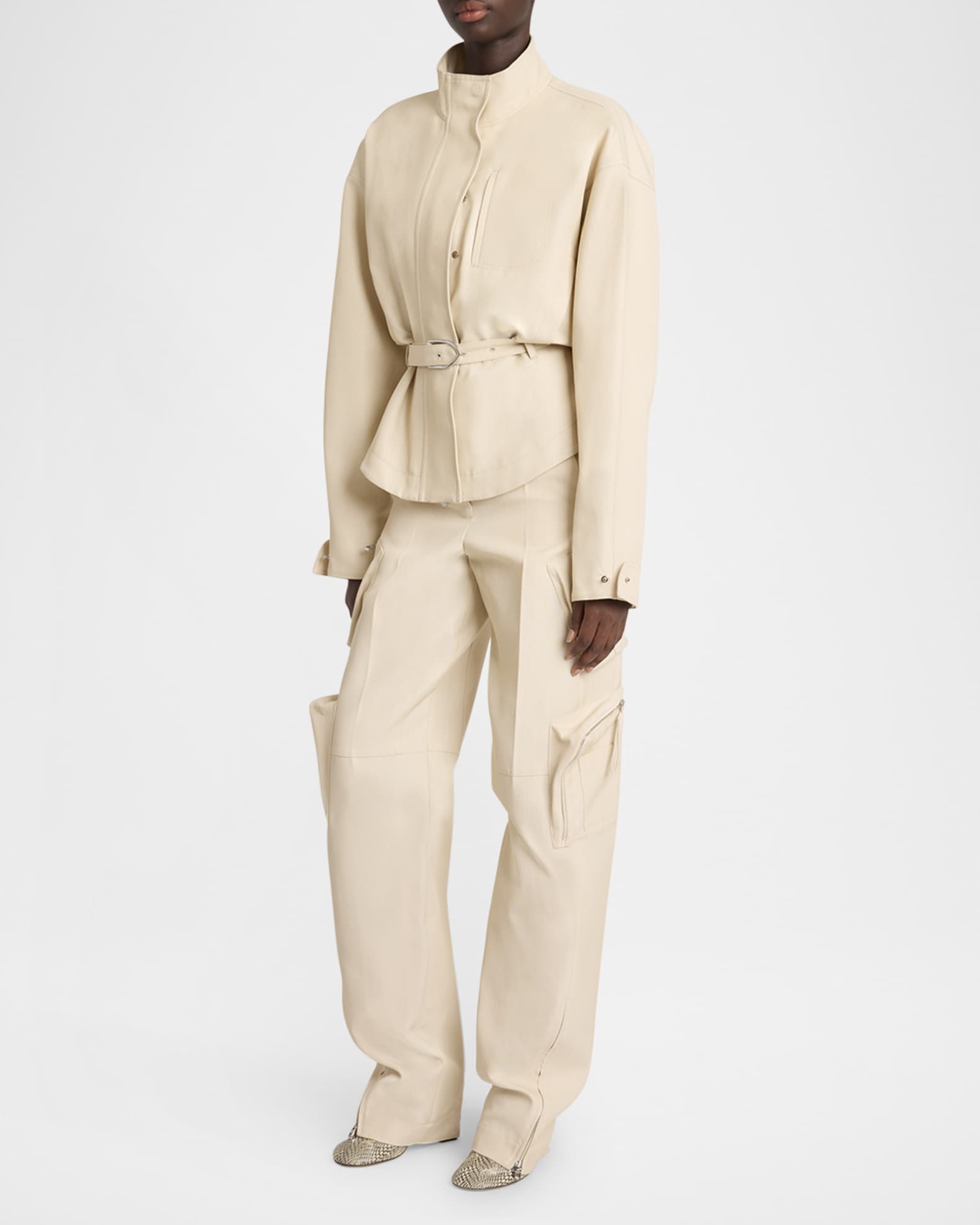 Jacquemus Ciro Belted Wool-Blend Jacket | Neiman Marcus