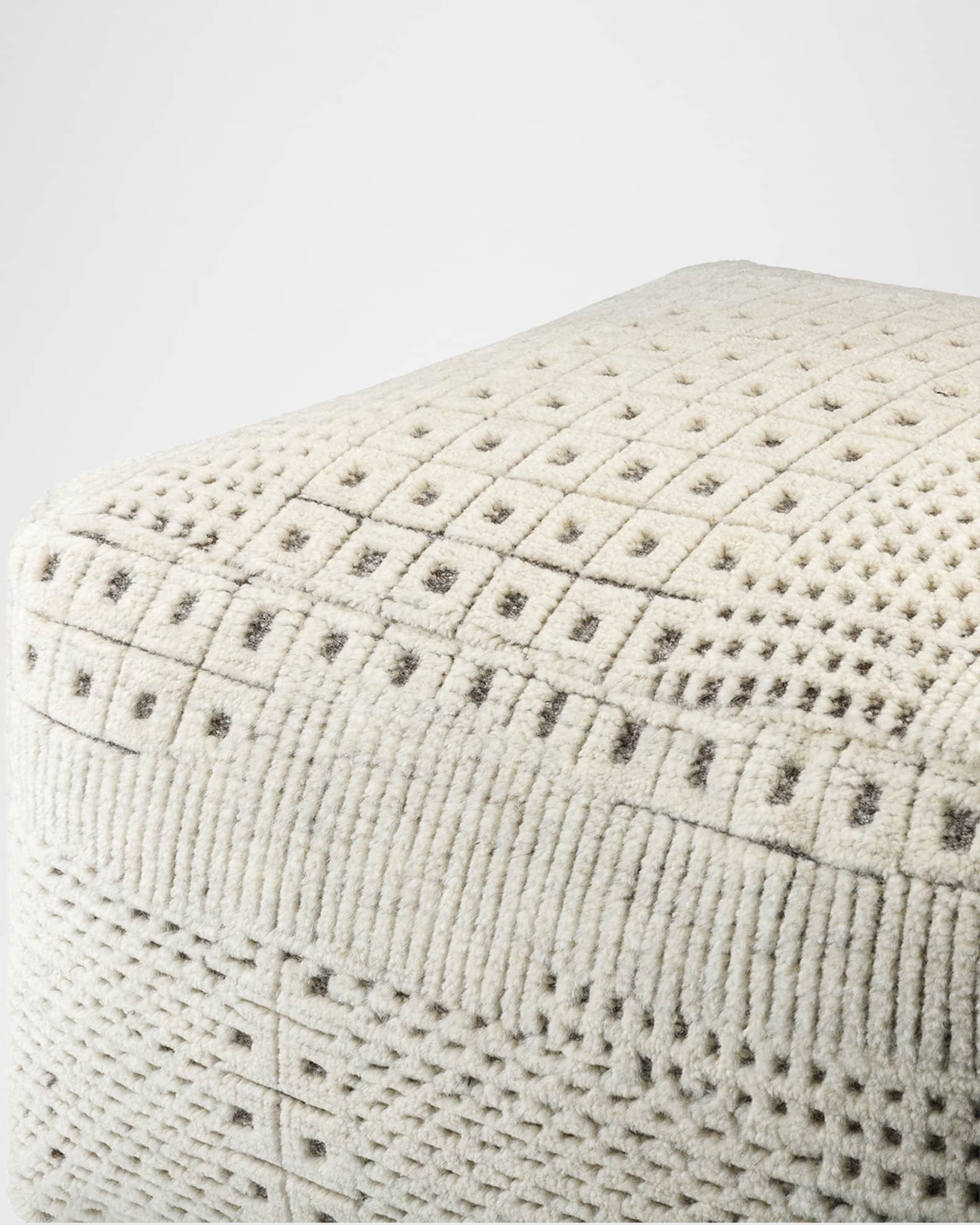 Surya Tunisia Hand-Knotted Pouf | Neiman Marcus
